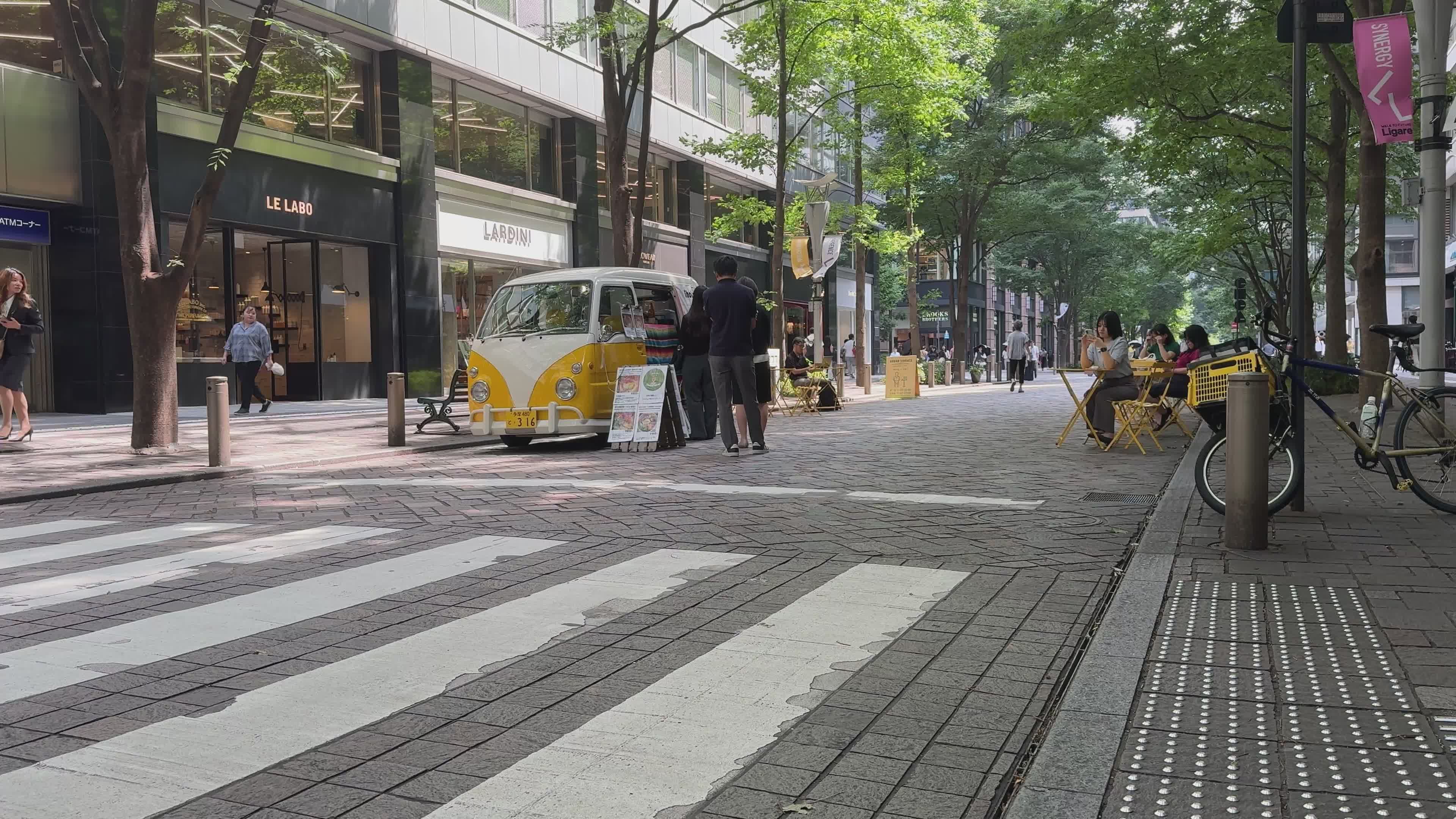 Relaxing city street scene with vintage van Free Stock Video Footage ...