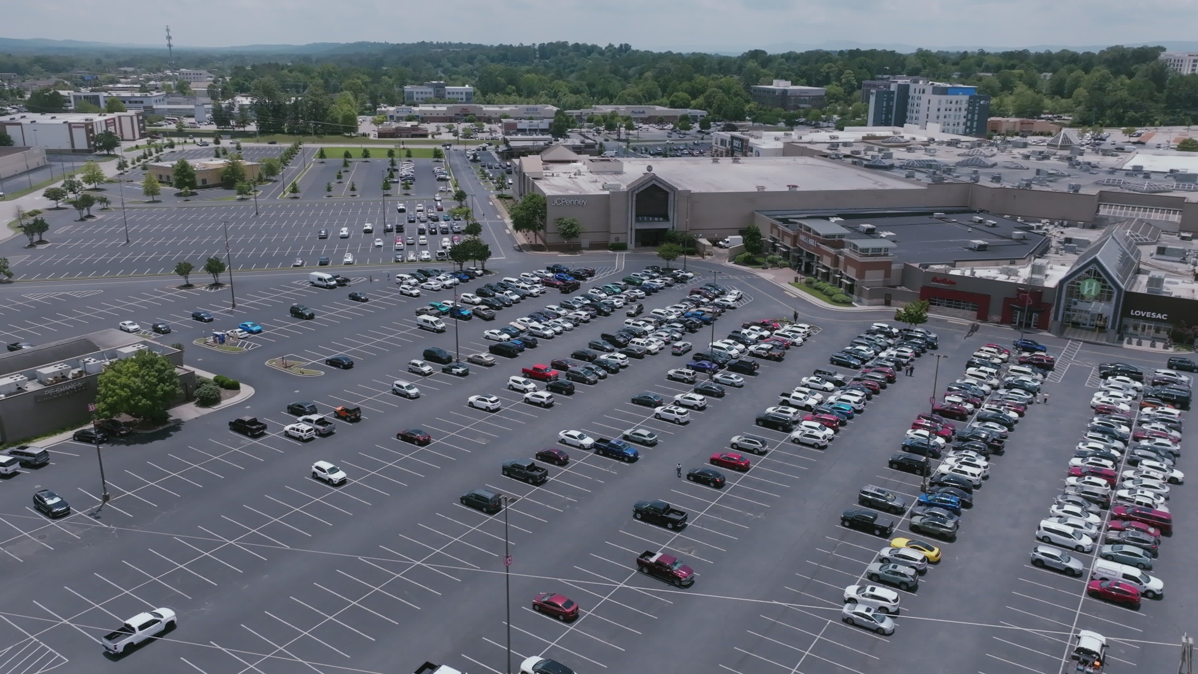 Busy Shopping Mall Parking Lot Aerial View Free Stock Video Footage ...