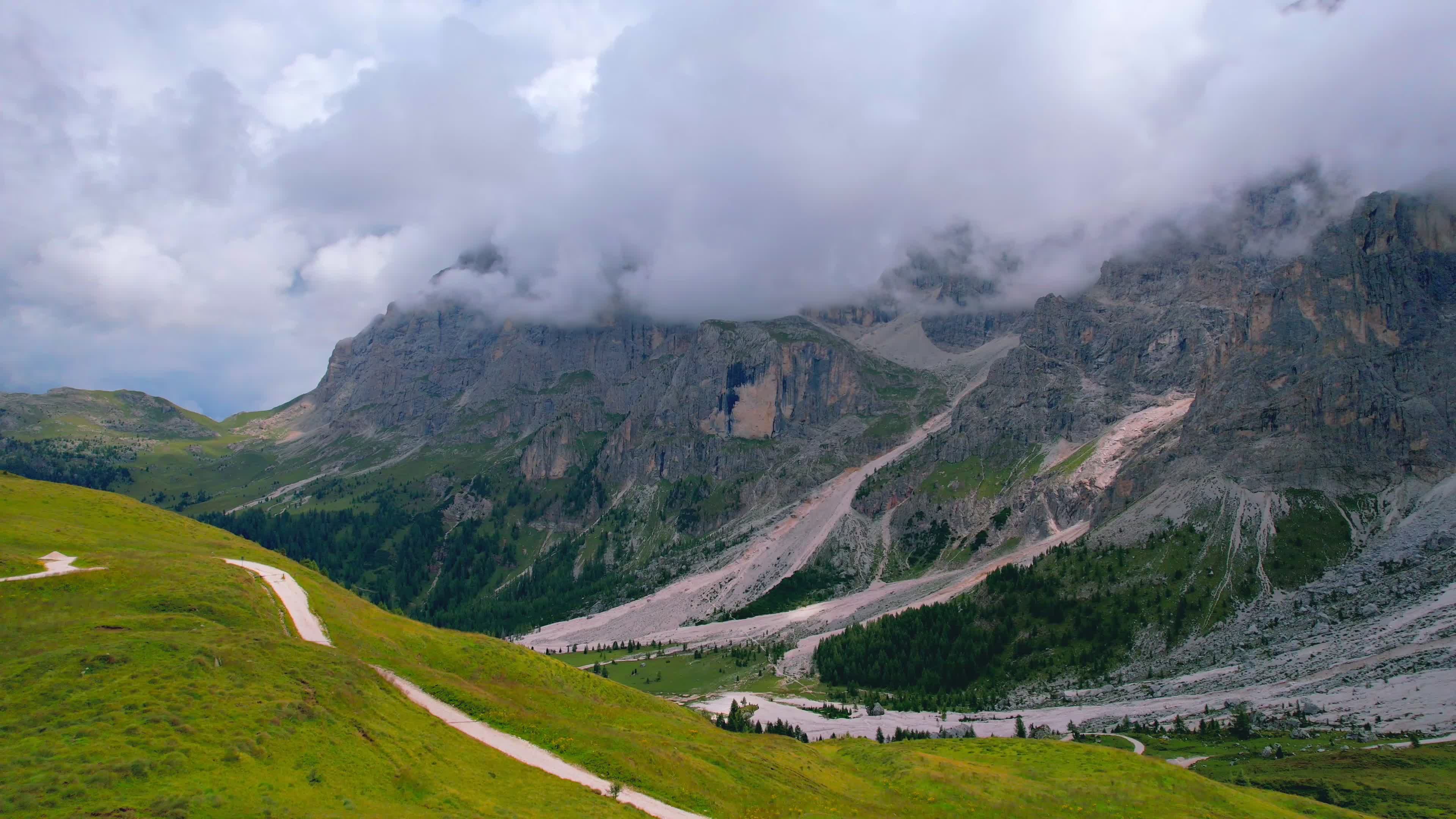 Scenic Aerial View of Italian Alps with Cloudy Skies Free Stock Video ...