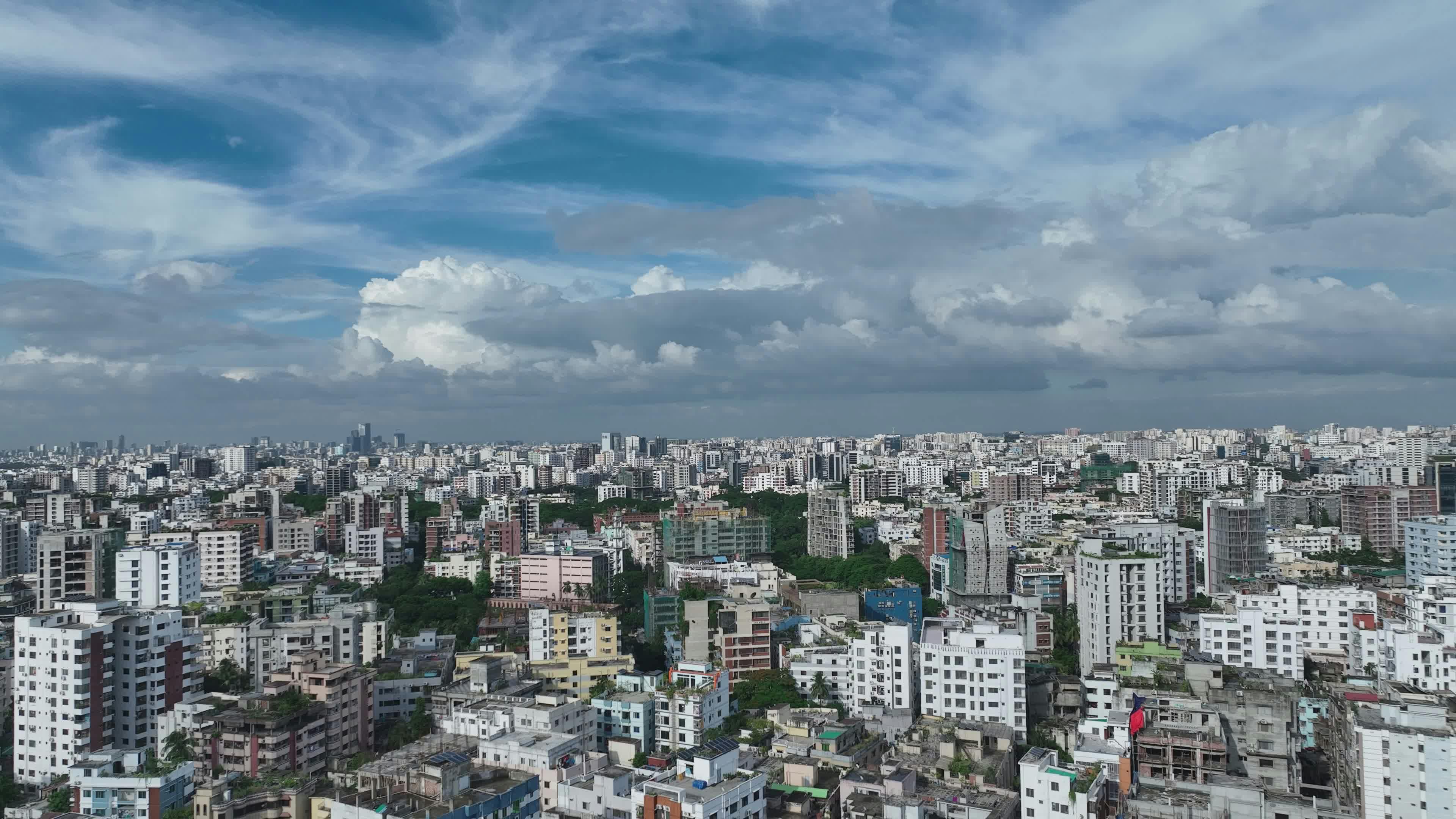 Stunning Aerial View of Dhaka City Skyline Free Stock Video Footage, Royalty-Free 4K & HD Video Clip