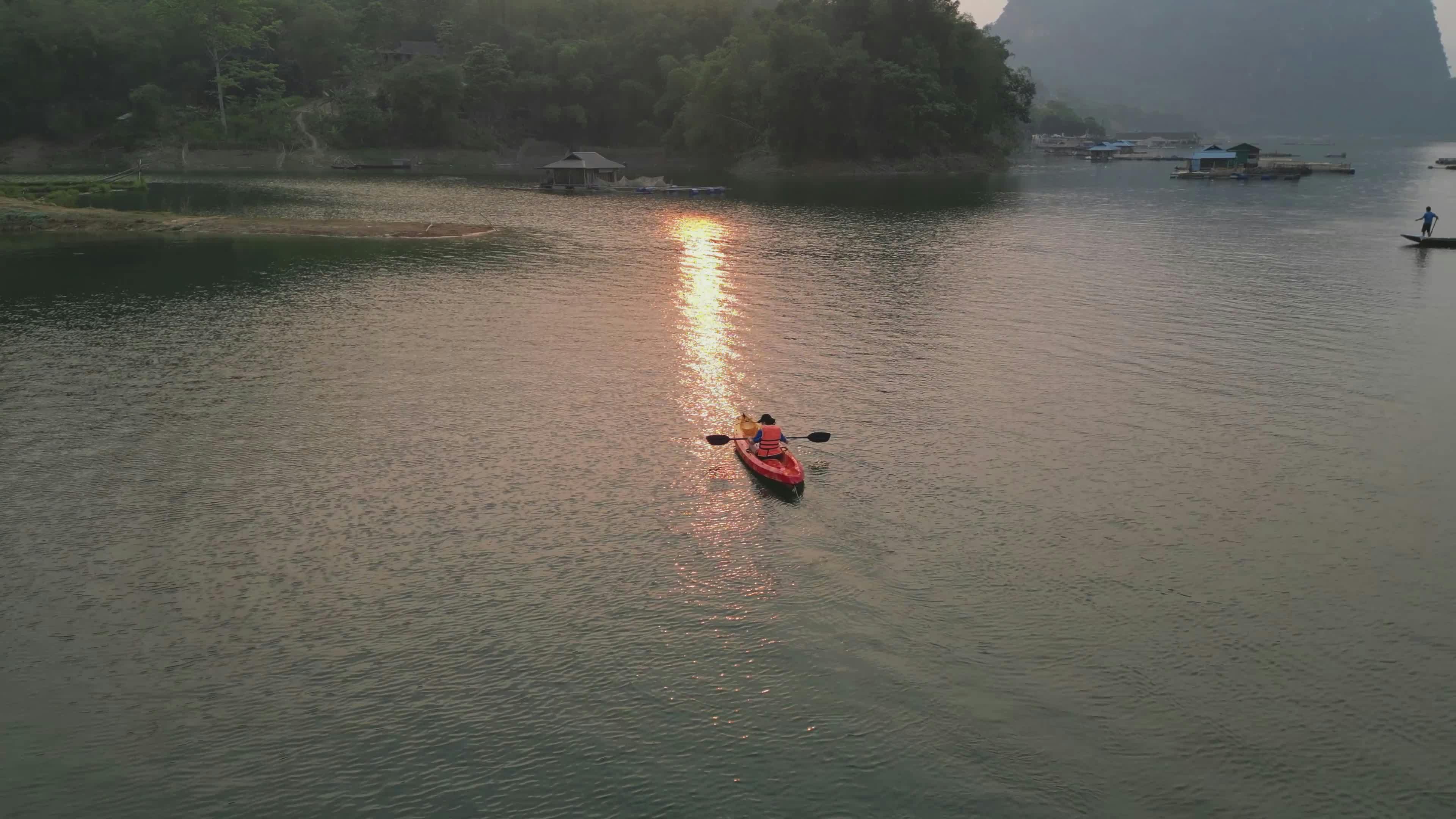 Tranquil Kayaking at Sunset on Serene Lake Free Stock Video Footage ...