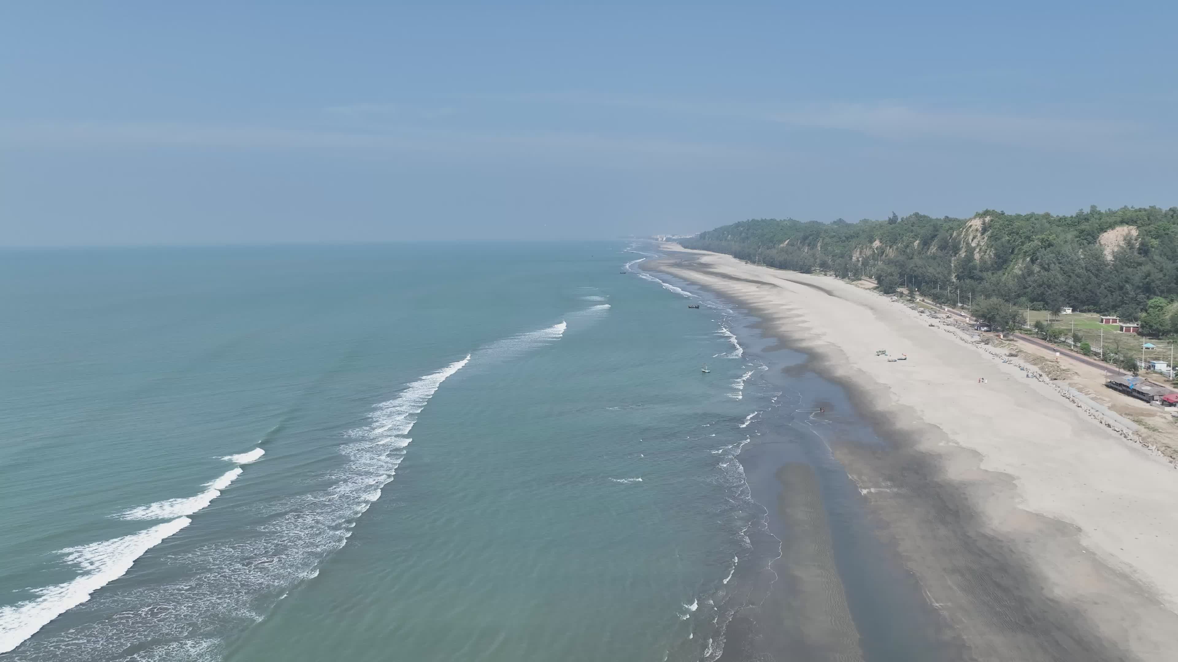 Stunning Aerial View of Cox's Bazar Beach Free Stock Video Footage ...