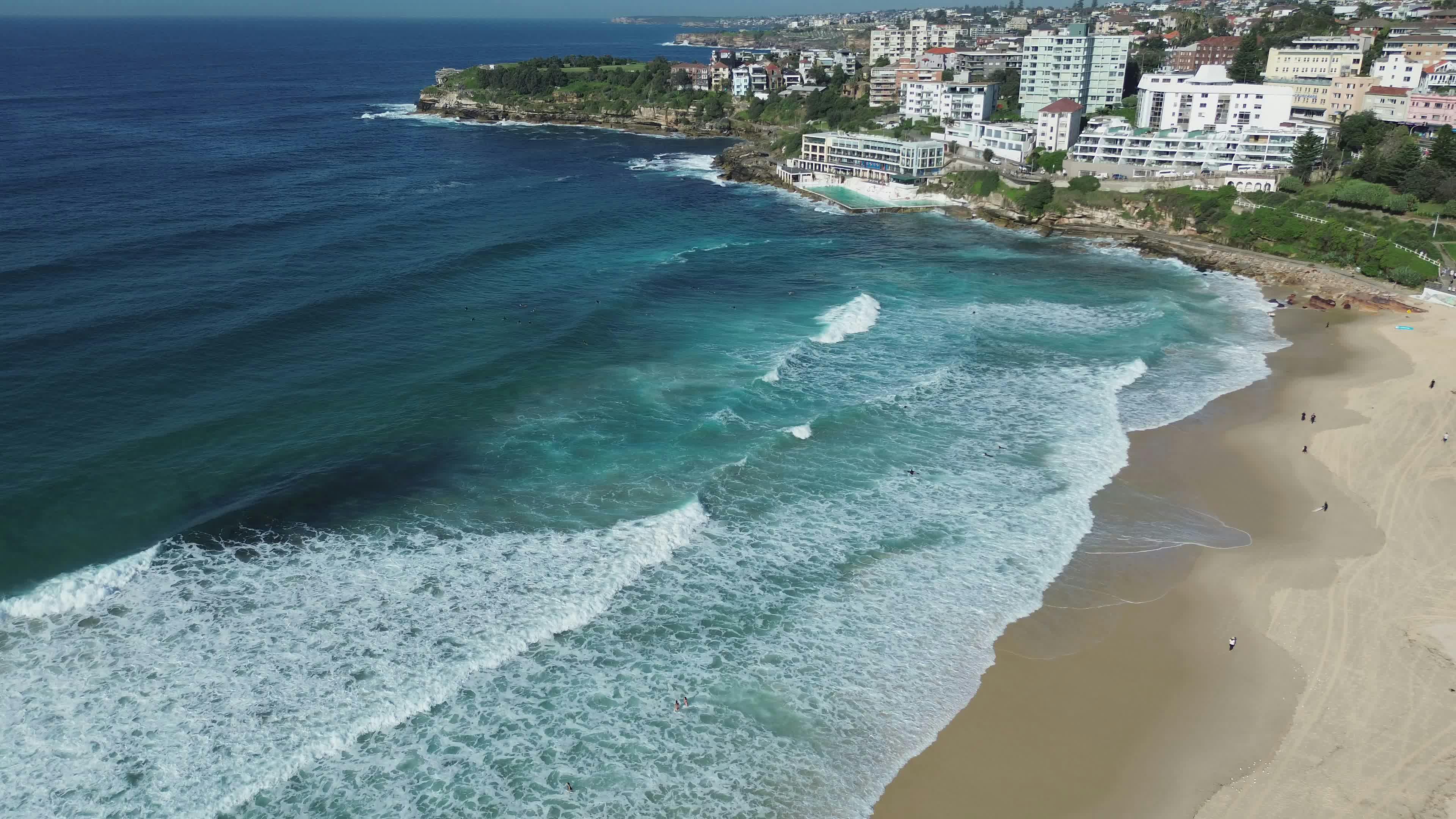 Aerial View of Coastal City Beachfront Free Stock Video Footage ...