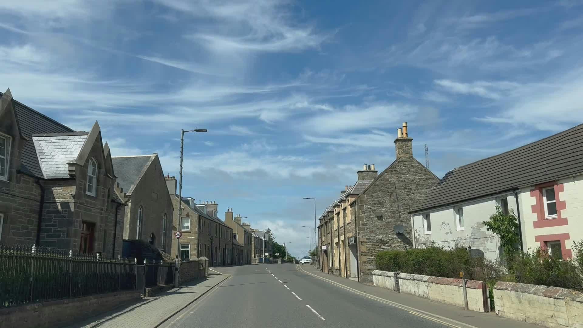 Charming Scottish Village Street on a Clear Day Free Stock Video ...