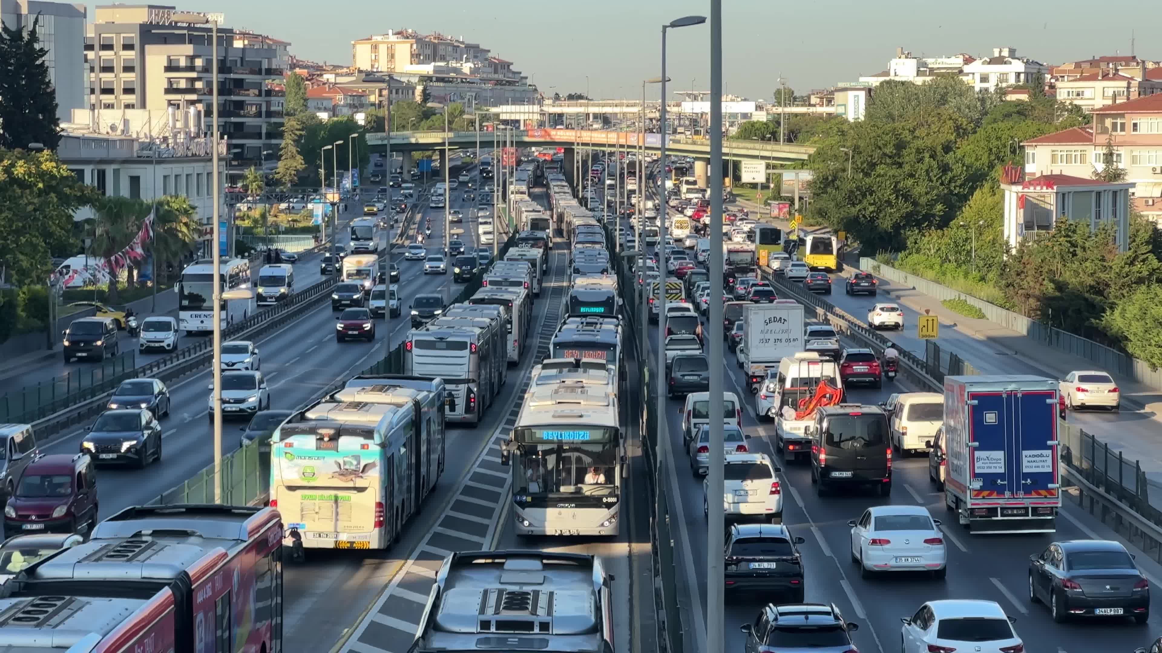 Heavy Traffic on Istanbul Highway at Daytime Free Stock Video Footage ...