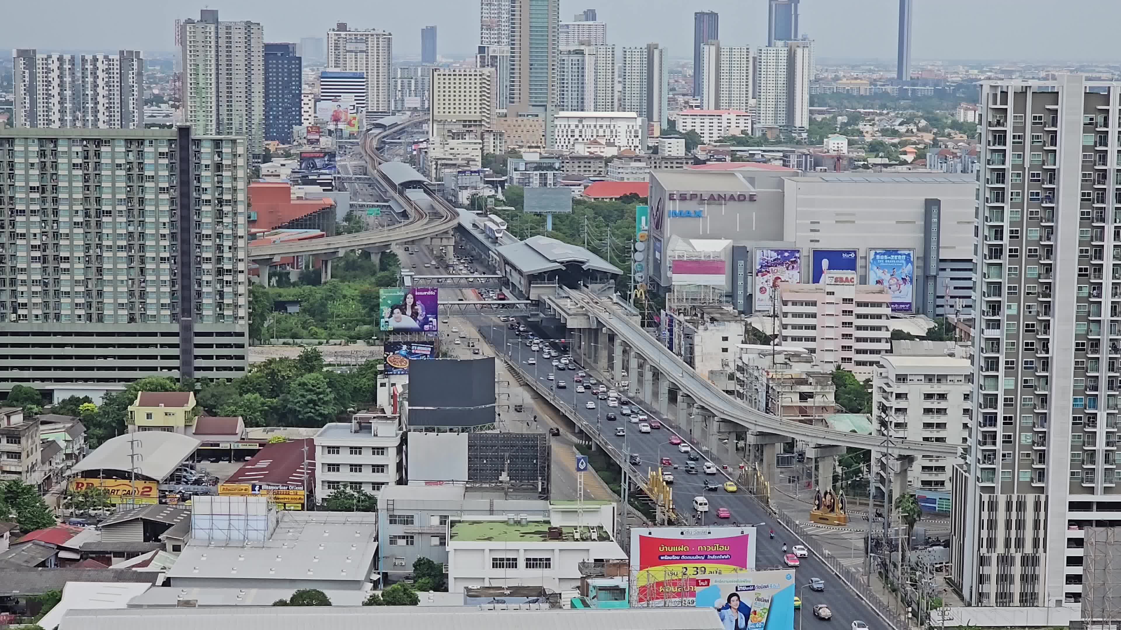 Bangkok Cityscape with MRT and Traffic Free Stock Video Footage ...