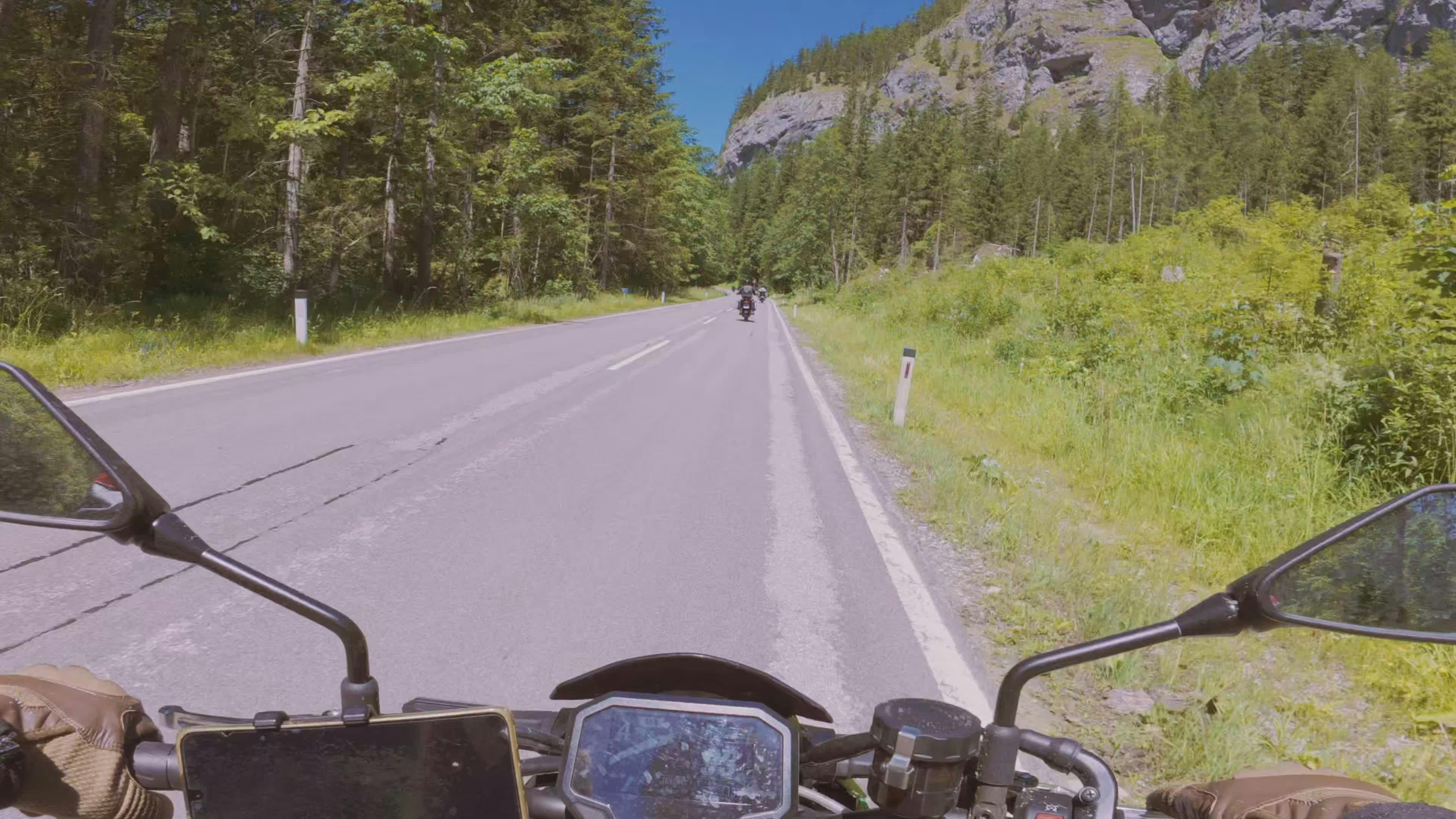 Scenic Motorcycle Ride Through Forested Highway Free Stock Video ...