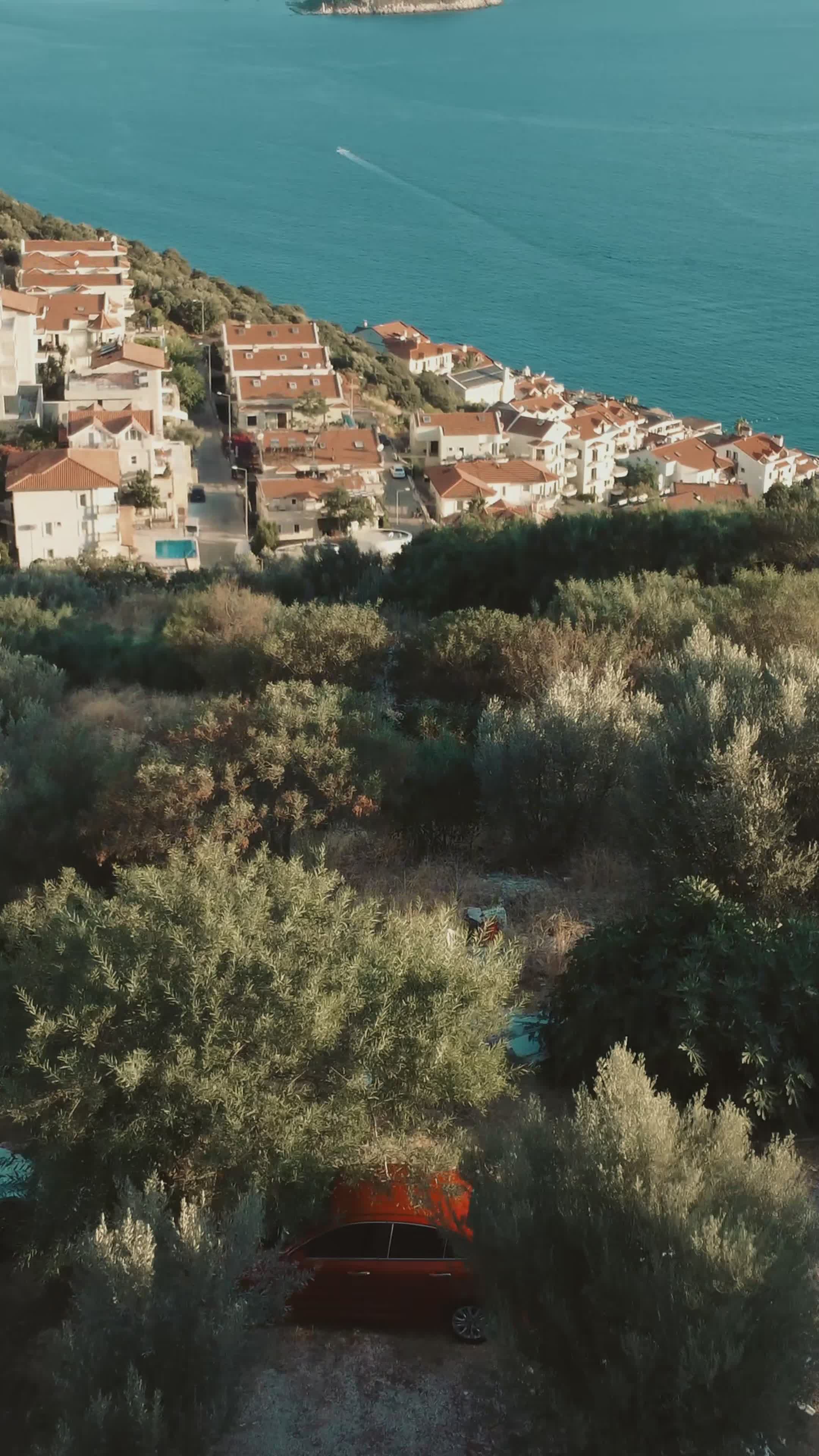 Aerial View of Coastal Town by the Sea Free Stock Video Footage ...