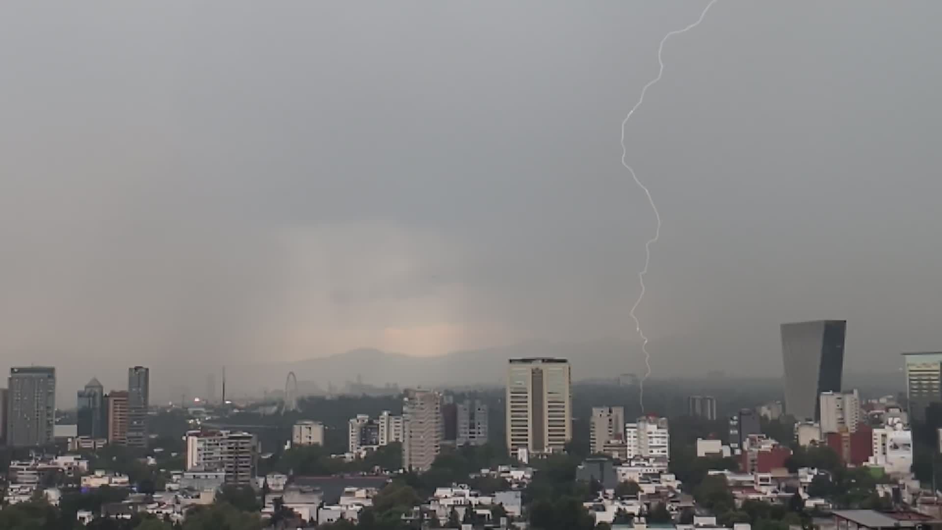 Dramatic Lightning Over Mexico City Skyline Free Stock Video Footage ...