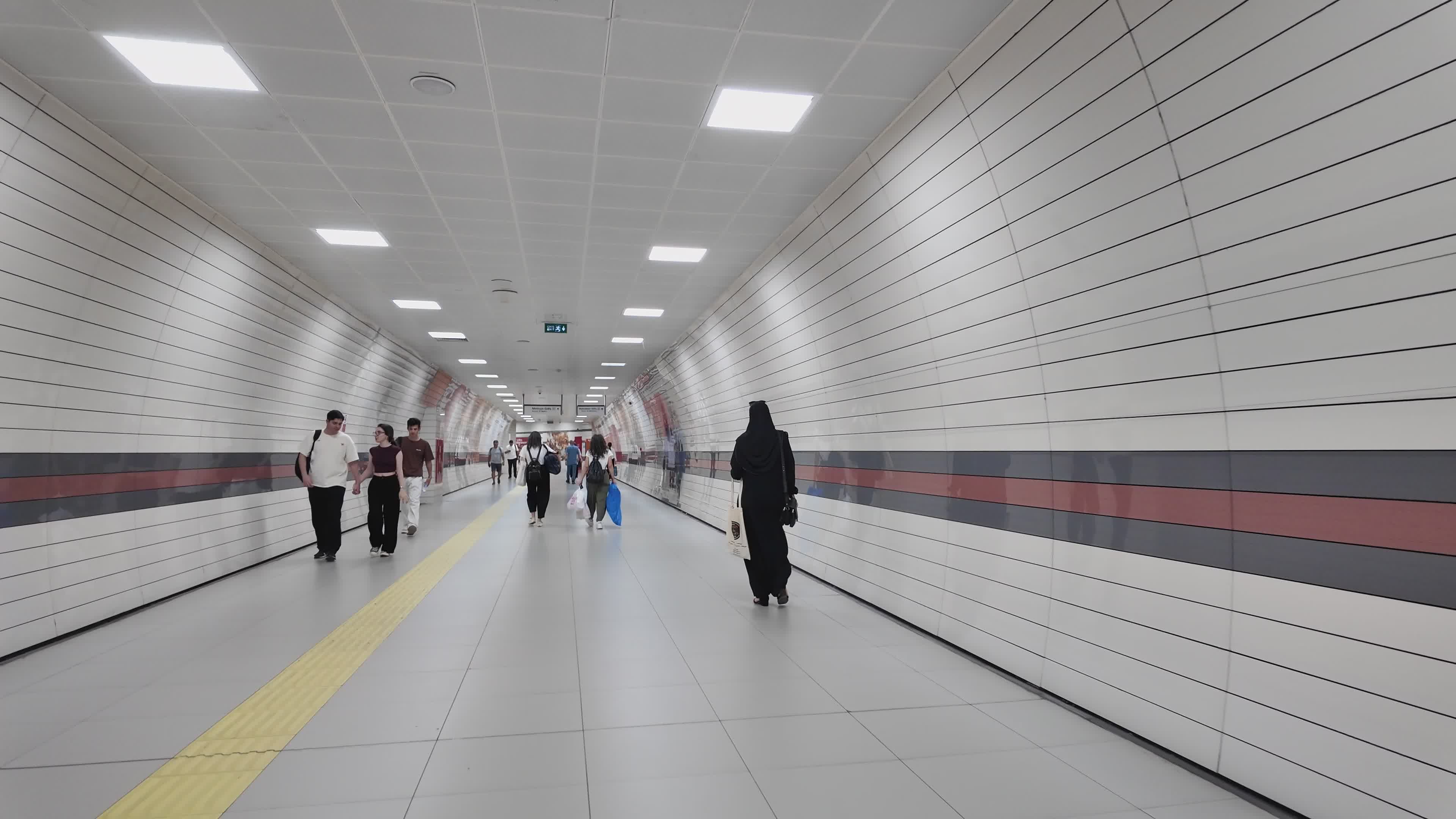 Busy Metro Corridor with Diverse Commuters Free Stock Video Footage ...