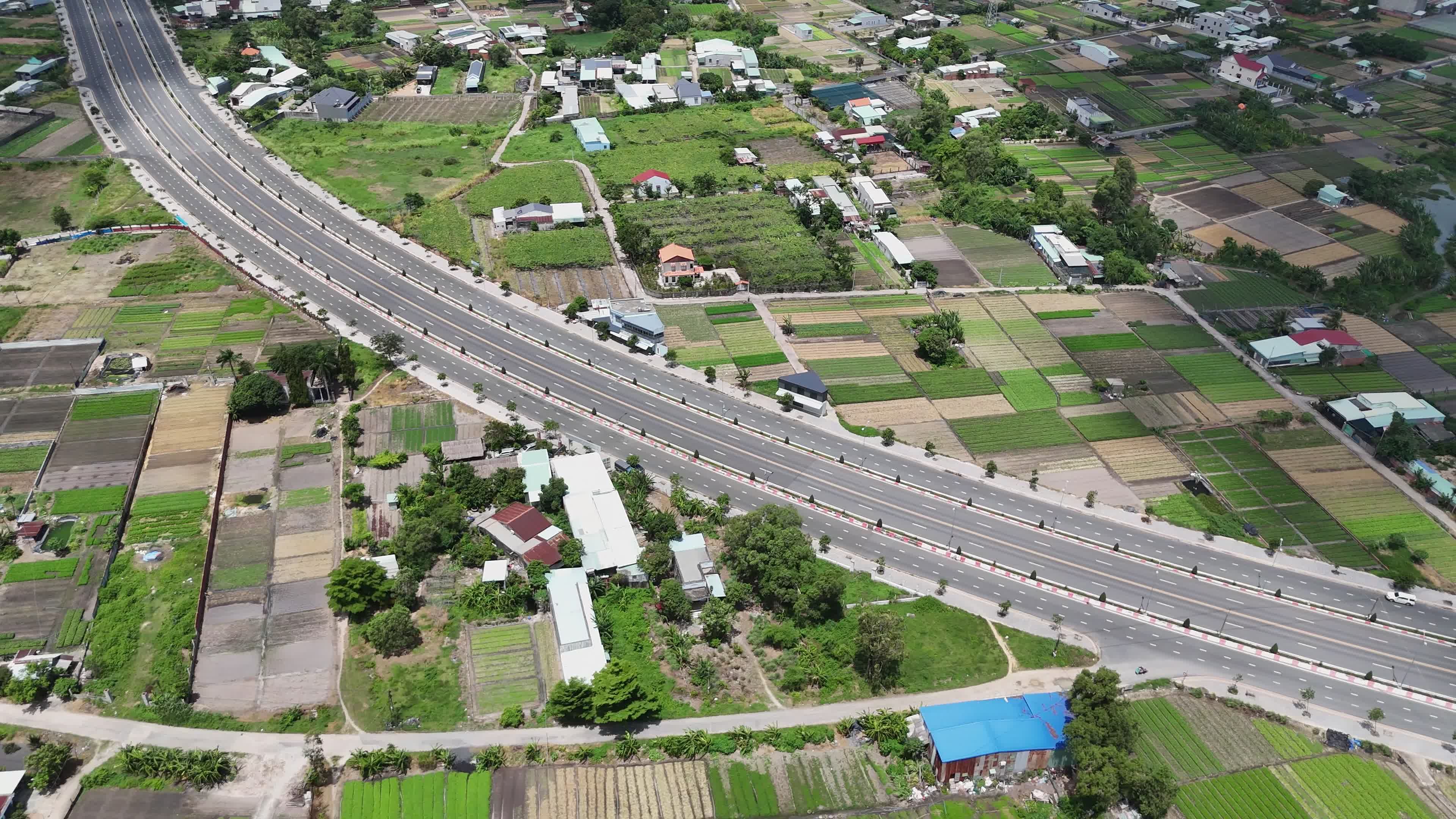 Aerial View of Countryside Highway and Fields Free Stock Video Footage ...