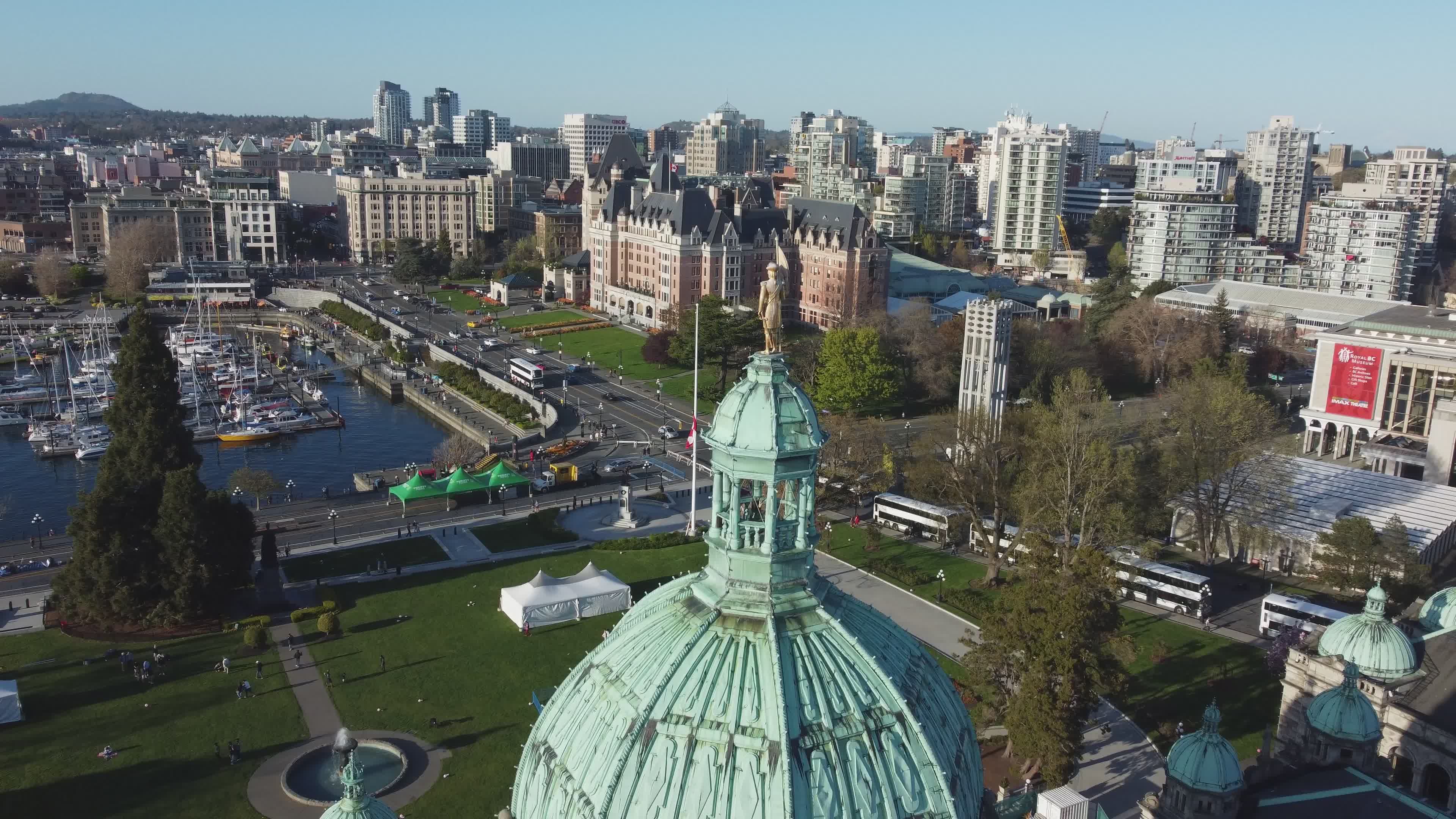 Aerial View of Downtown Victoria and Parliament Free Stock Video ...