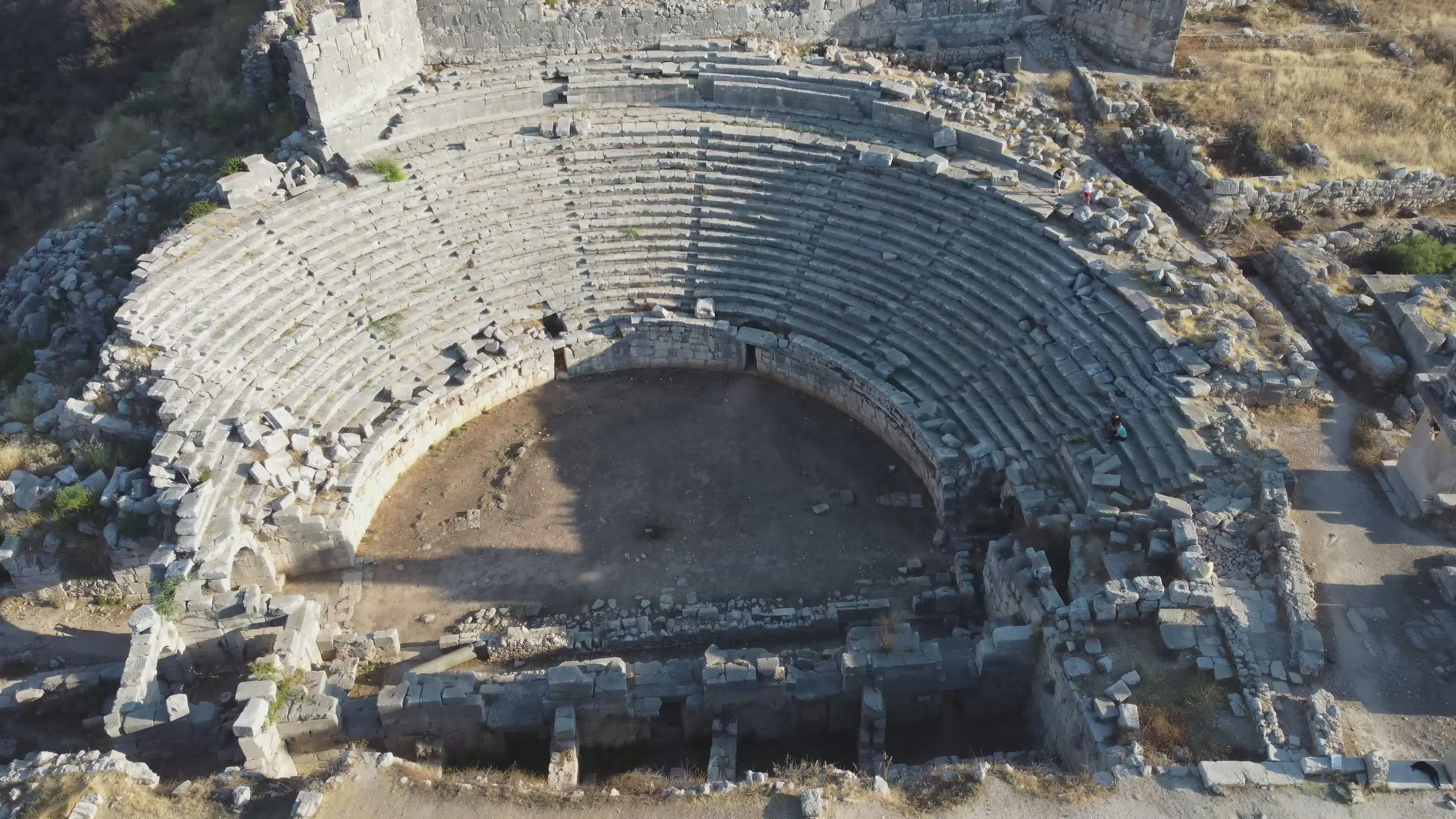 Aerial View of Ancient Roman Amphitheater Free Stock Video Footage ...