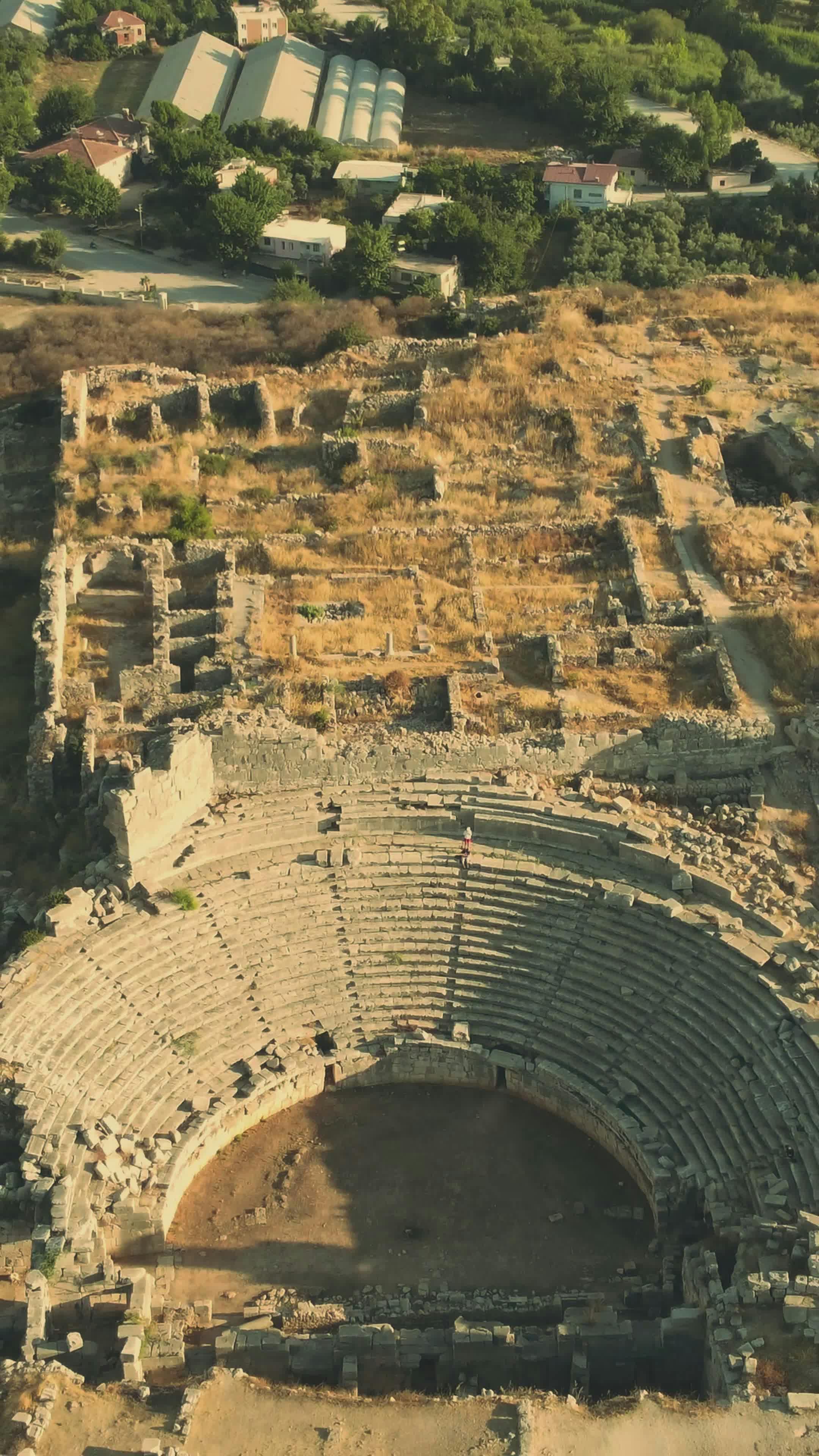 Aerial View of Ancient Roman Amphitheater Free Stock Video Footage ...
