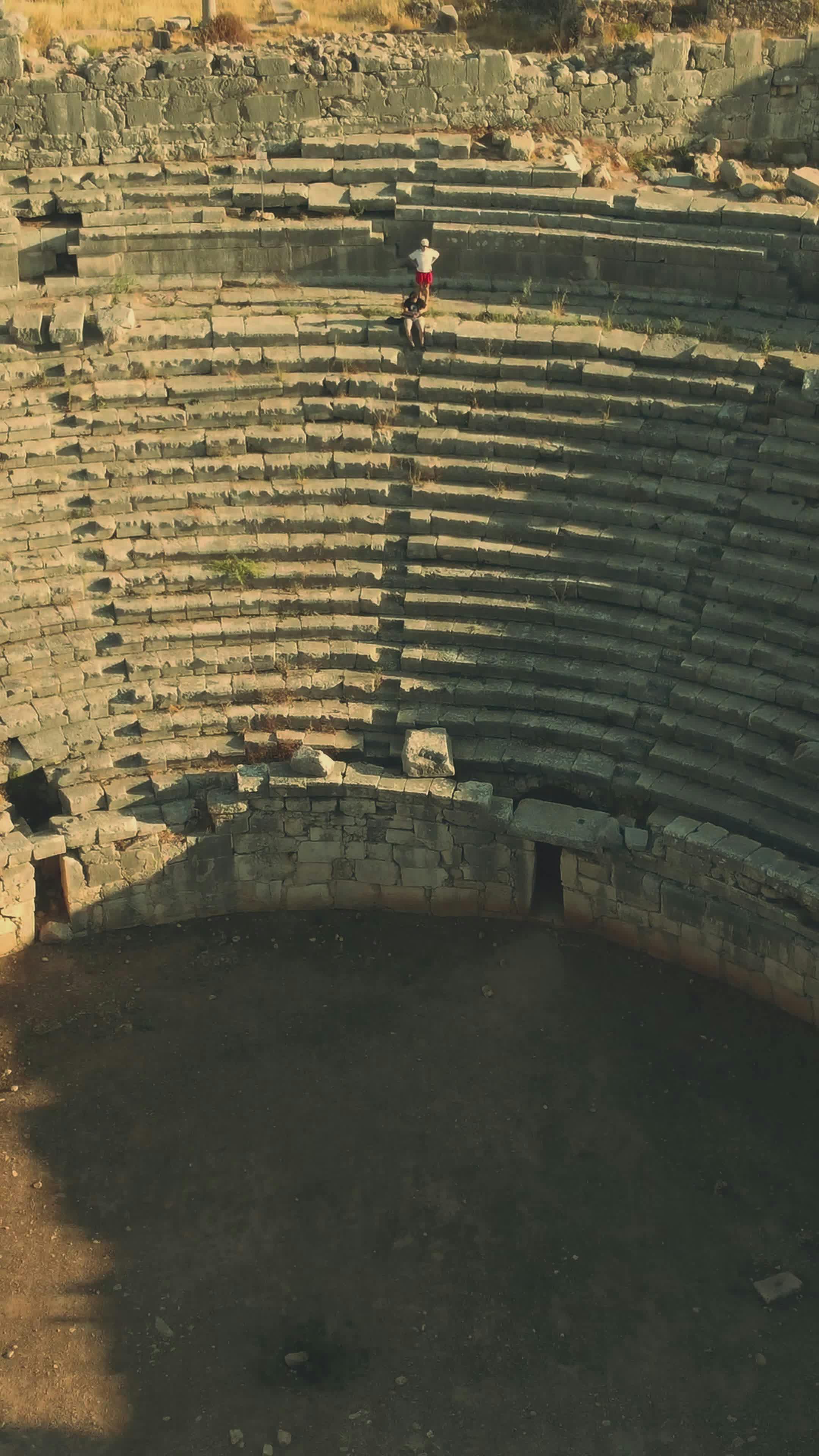 Aerial View of Ancient Roman Amphitheater Free Stock Video Footage ...