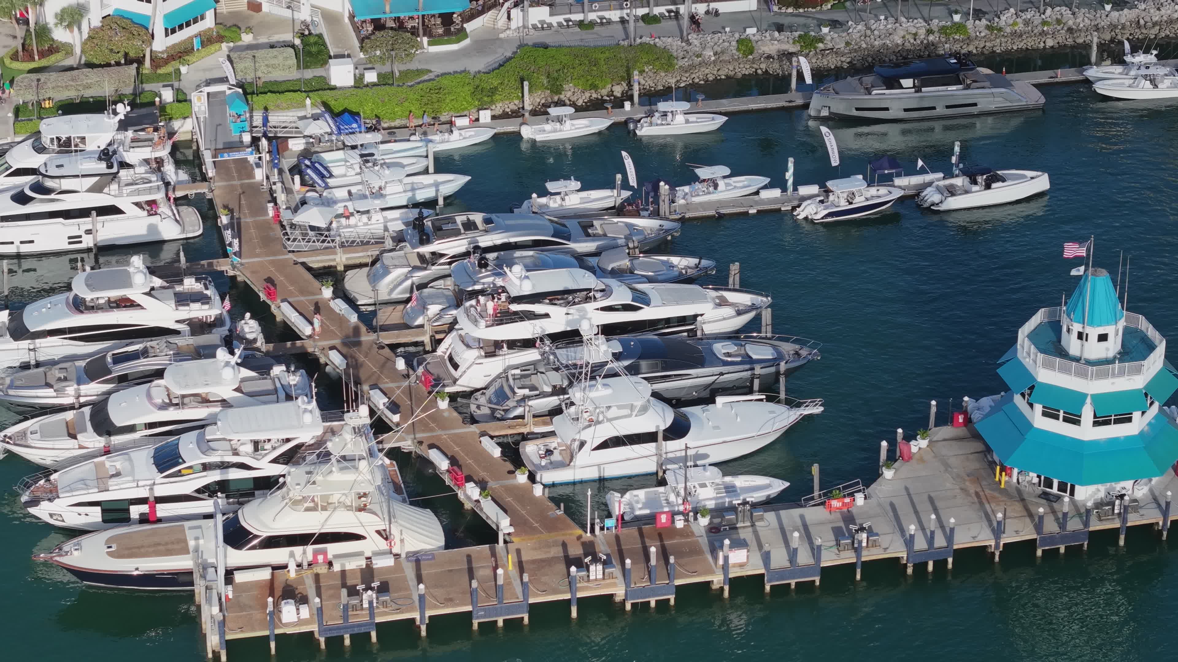 Elegant Yachts Docked at Waterfront Marina Free Stock Video Footage ...