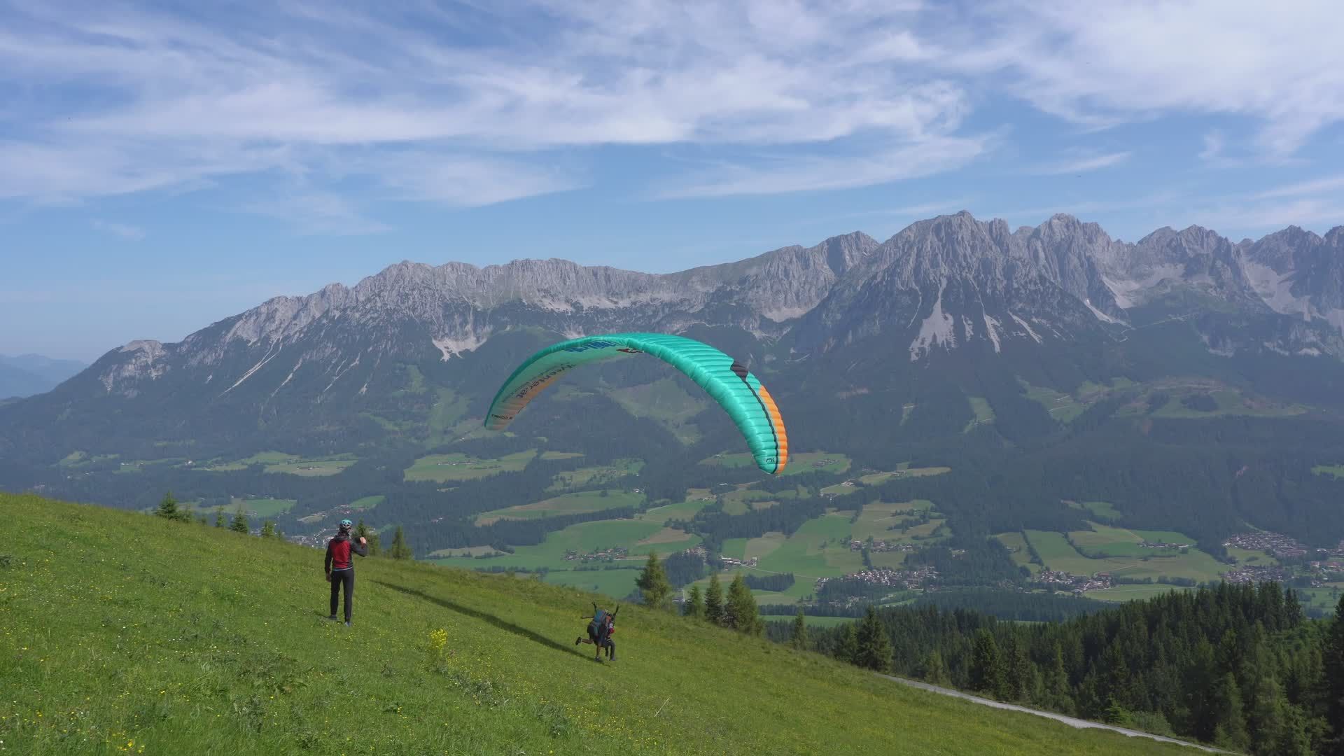 Paragliding in the Scenic Austrian Alps Free Stock Video Footage ...