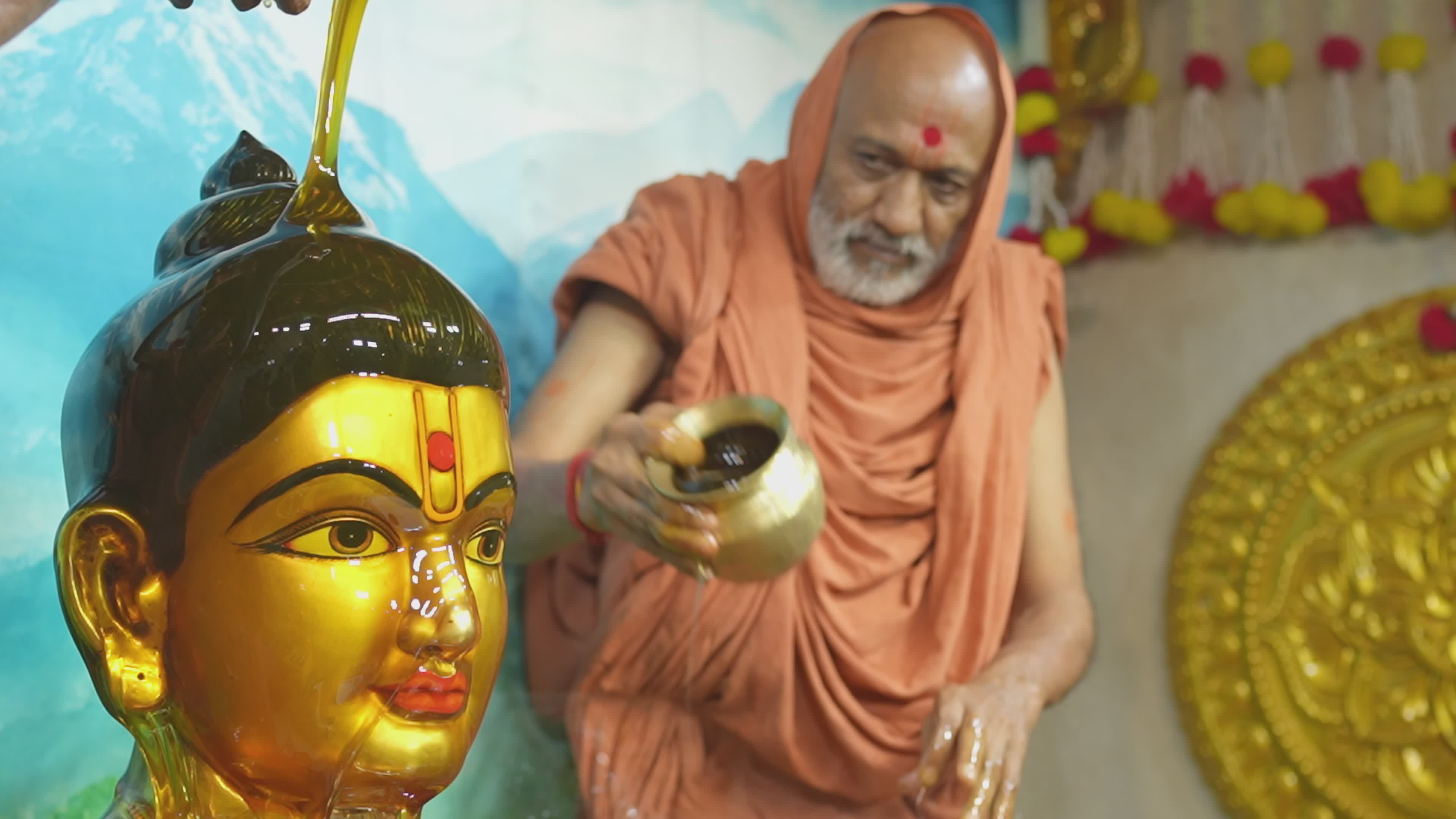 Buddhist Ritual Abhisheka at Temple Ceremony Free Stock Video Footage ...