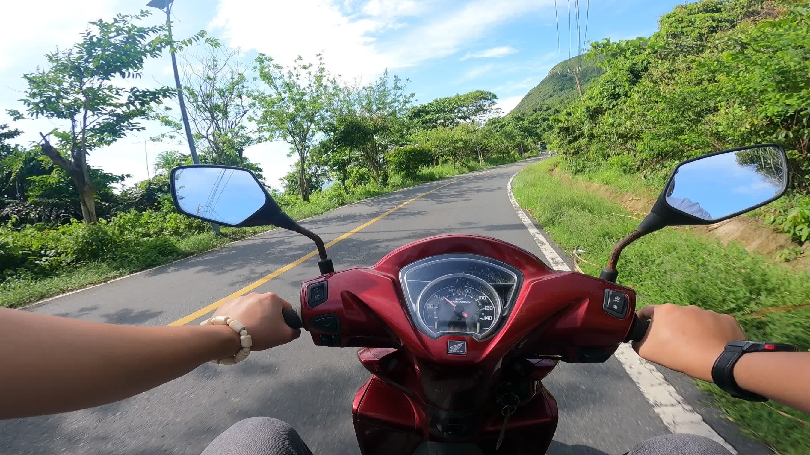 Scenic Motorcycle Ride Through Lush Green Countryside Free Stock Video ...