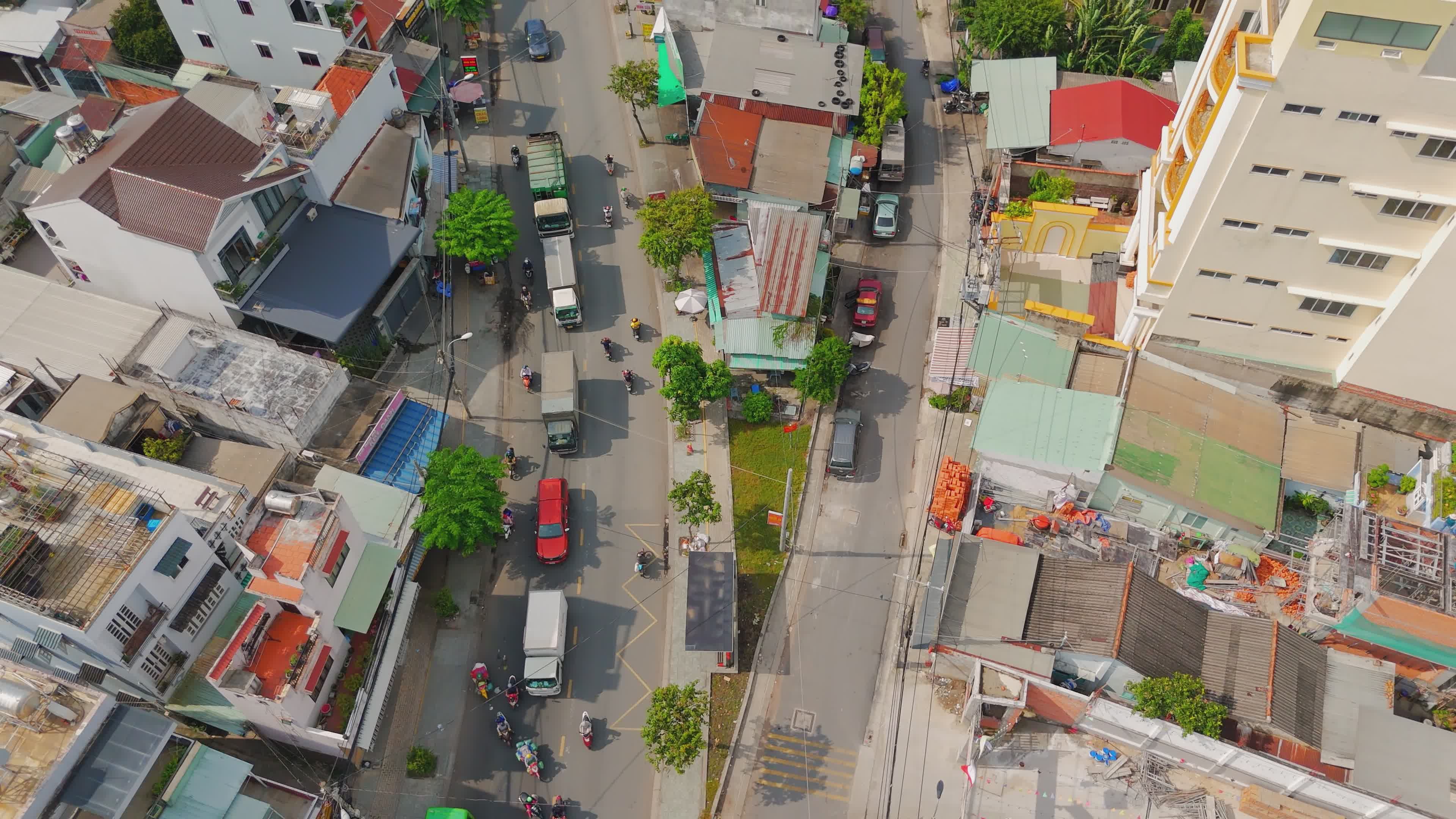 Dynamic Aerial View of Saigon Streetscape Free Stock Video Footage ...