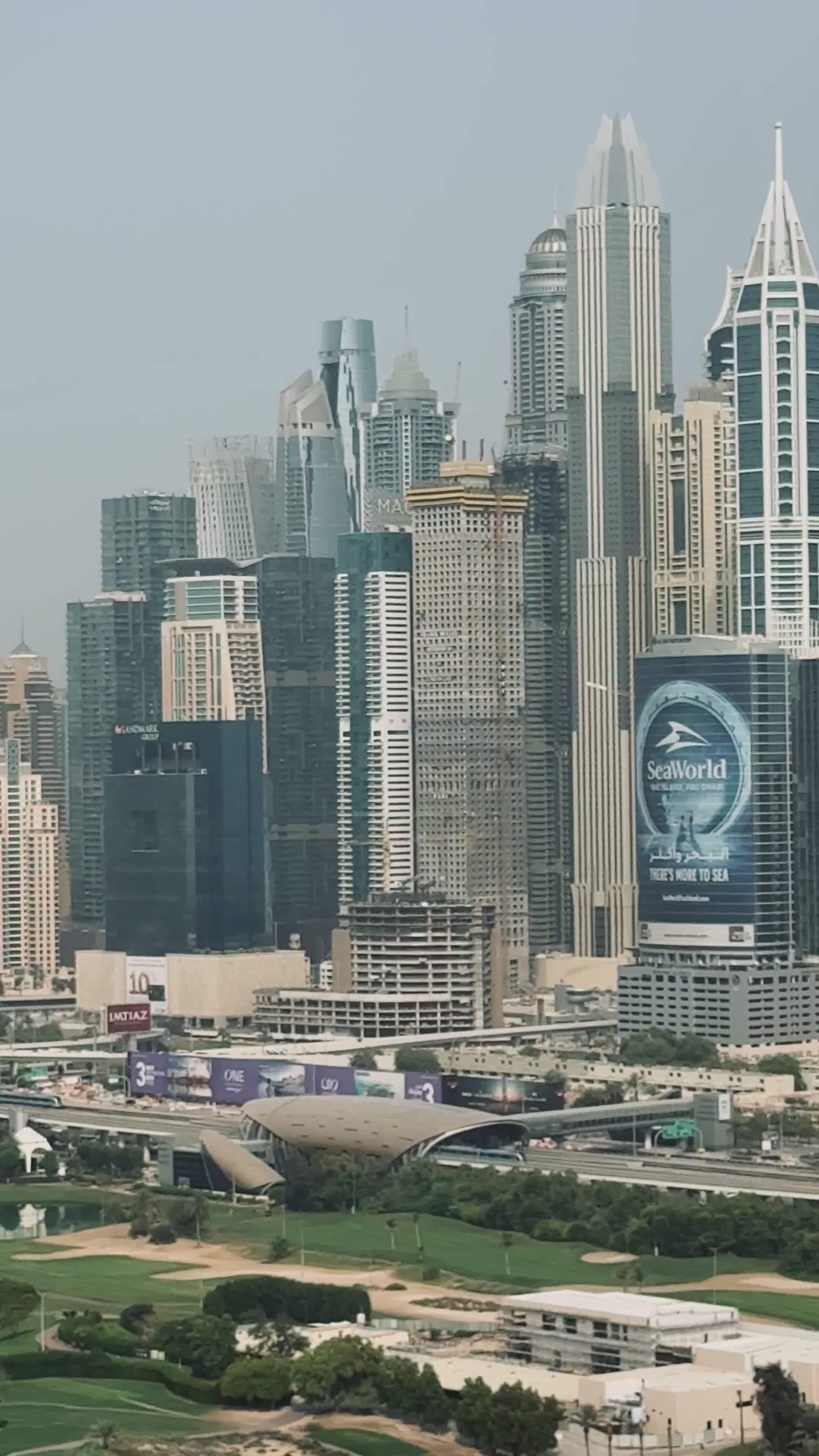 Aerial View of Dubai Golf Course and Cityscape Free Stock Video Footage ...