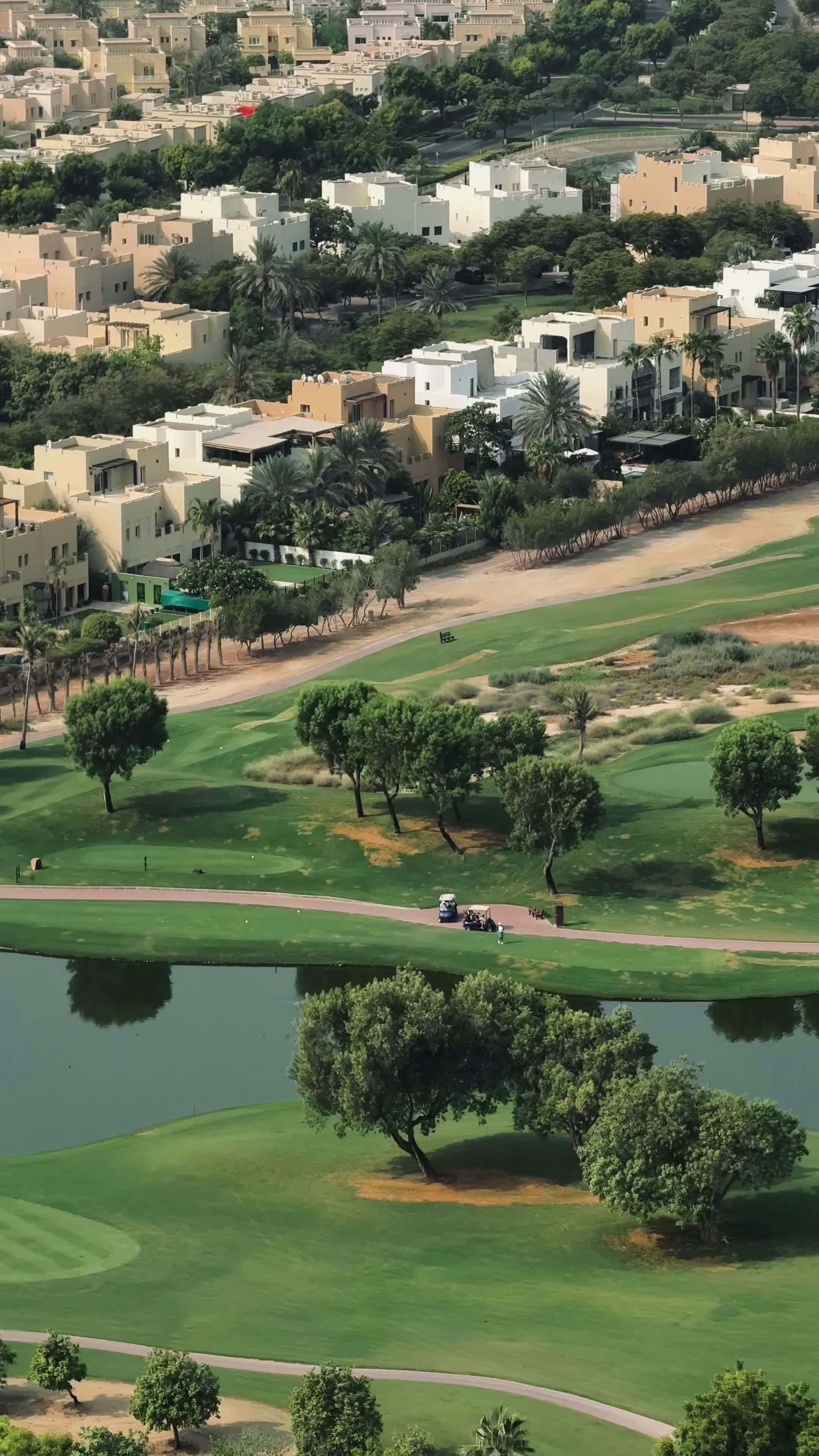 Aerial View of Luxurious Dubai Golf Course Free Stock Video Footage ...