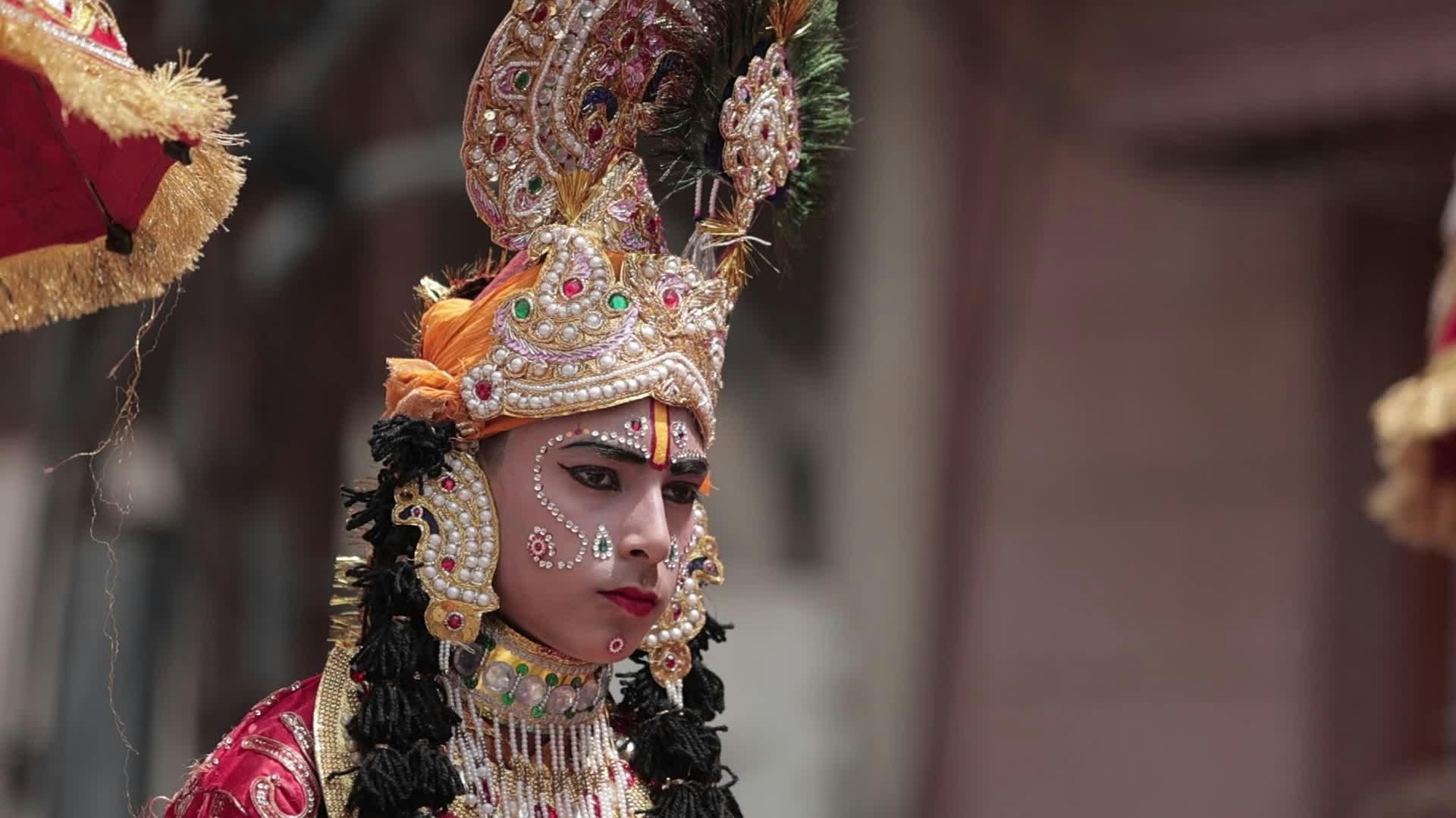 Célébration Animée Du Janmashtami à Mathura · Vidéo gratuite