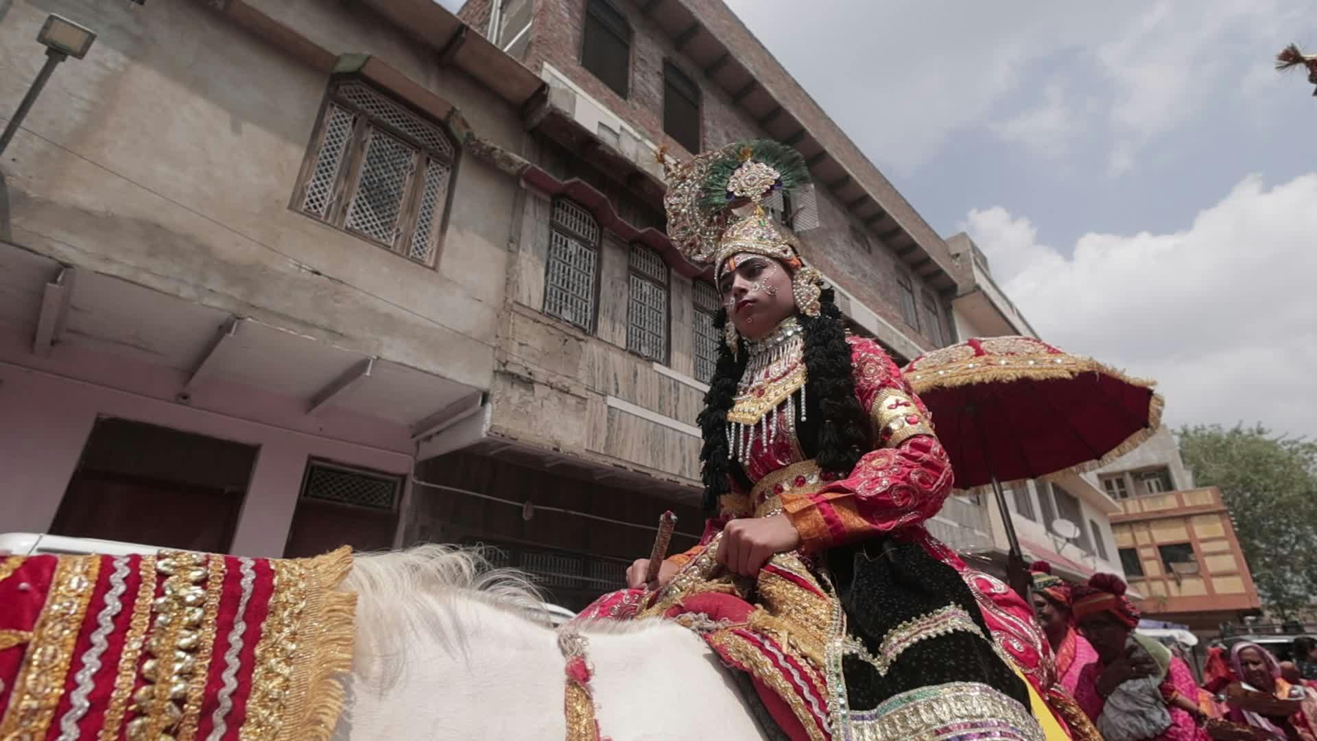 Traditional Indian Procession in Mathura Free Stock Video Footage ...