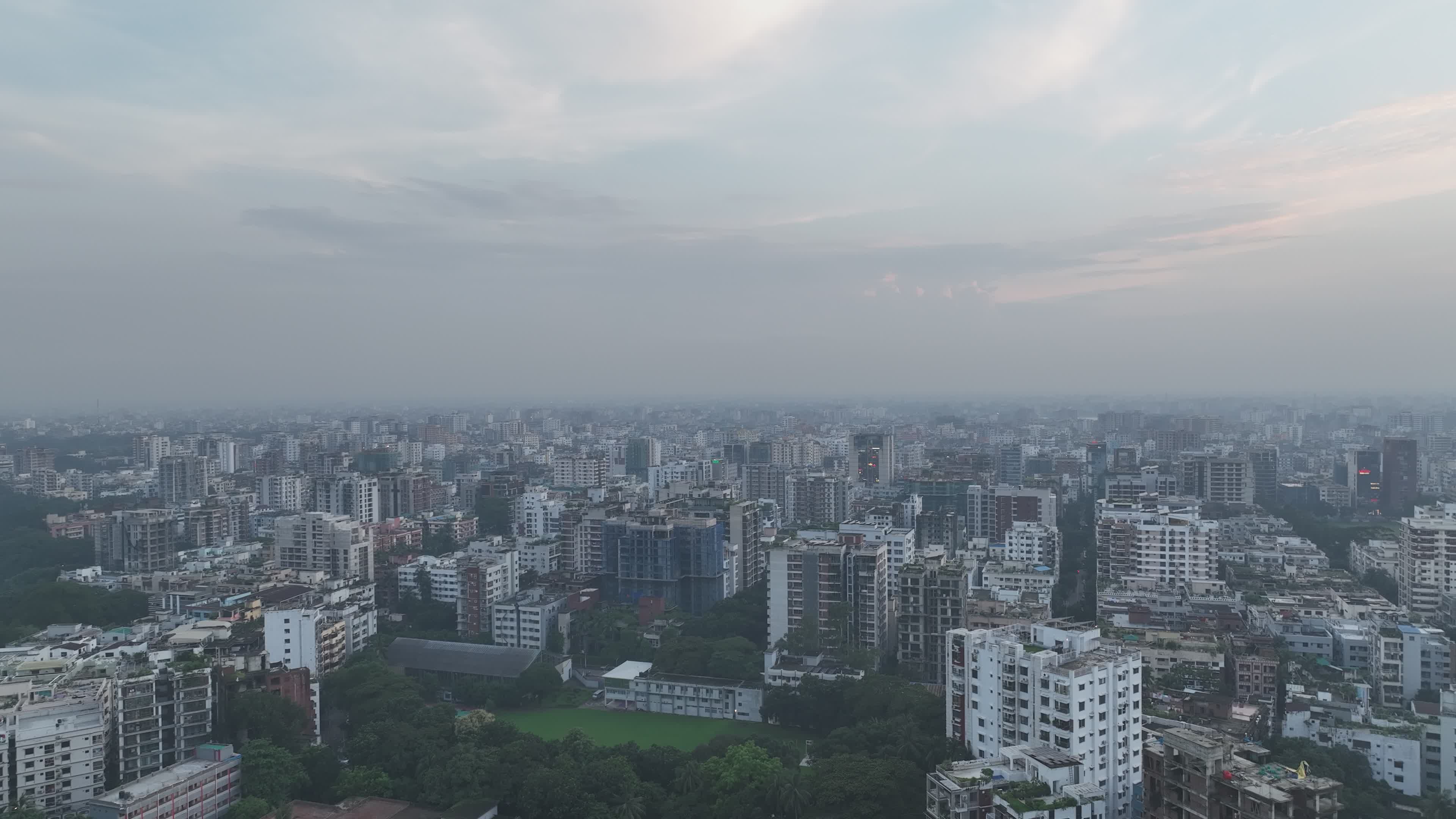 Aerial View of Dhaka Cityscape at Sunset Free Stock Video Footage ...