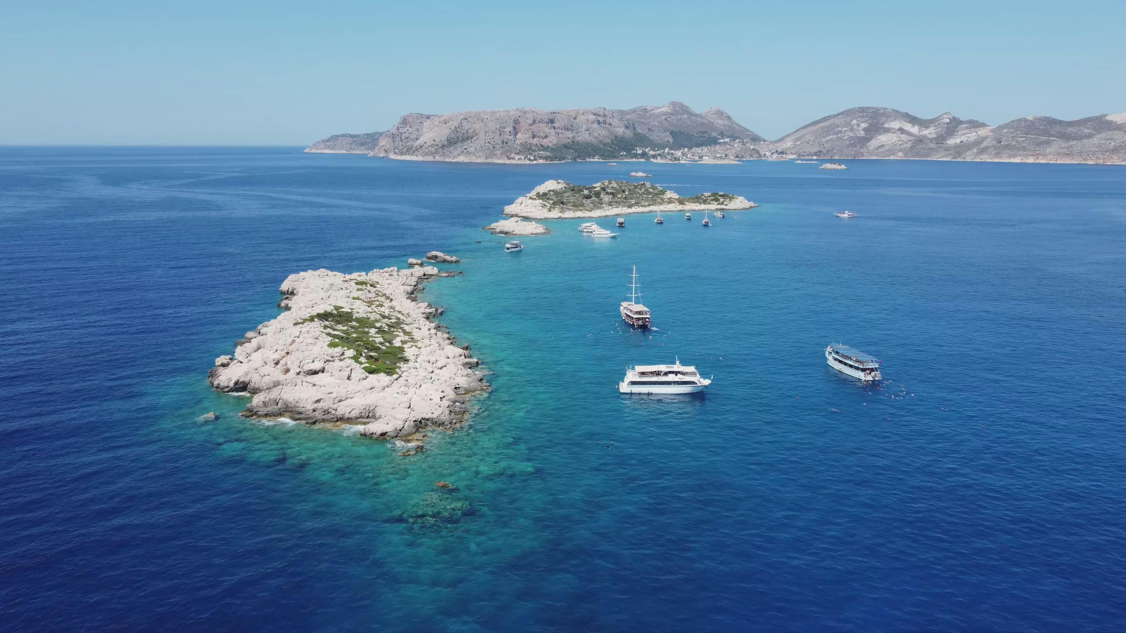 Aerial View of Idyllic Mediterranean Island Free Stock Video Footage ...