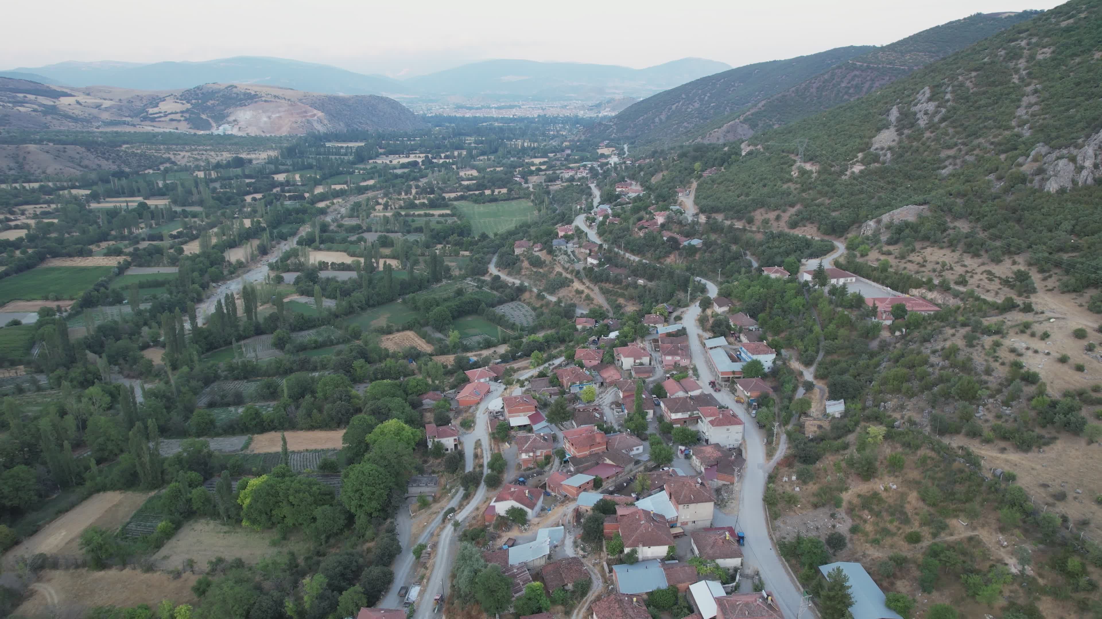 Aerial View of Scenic Turkish Village and Countryside Free Stock Video ...