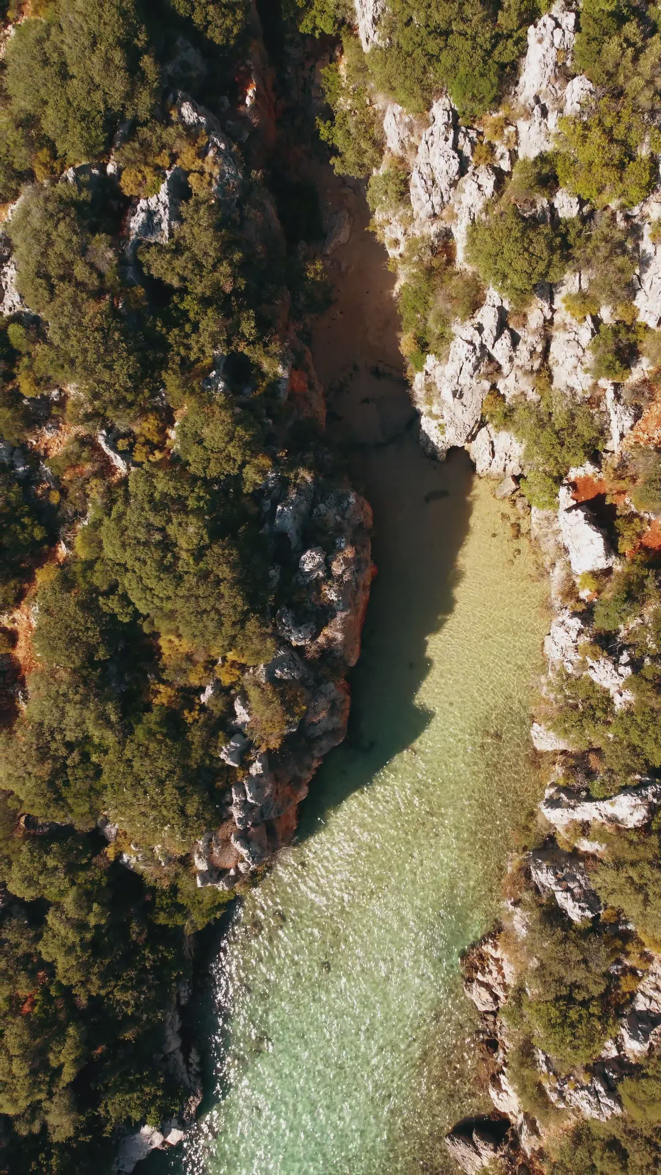 Drone Aerial View of Scenic River Gorge Free Stock Video Footage ...