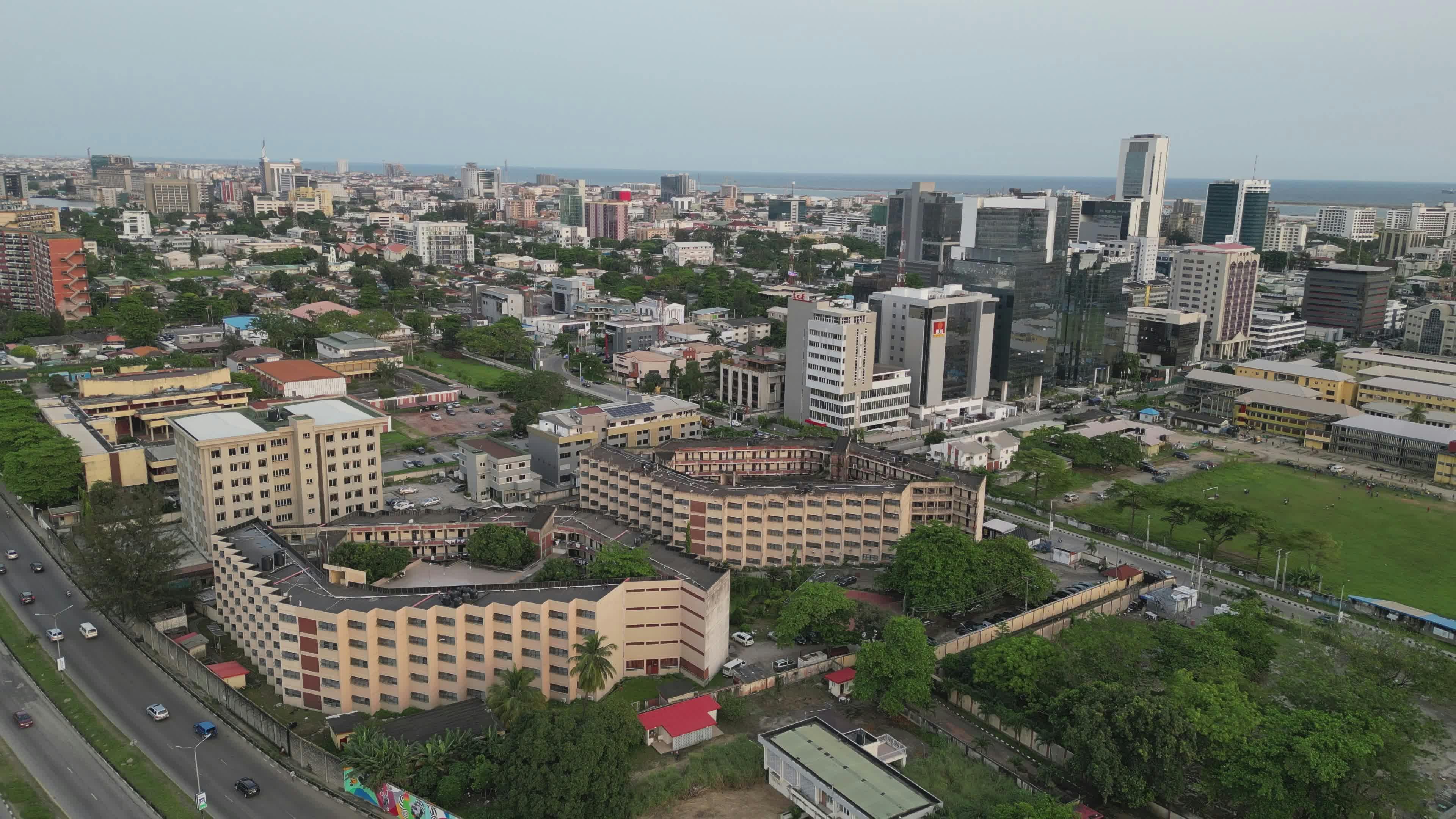 Aerial View of Lagos Skyline at Daytime Free Stock Video Footage ...