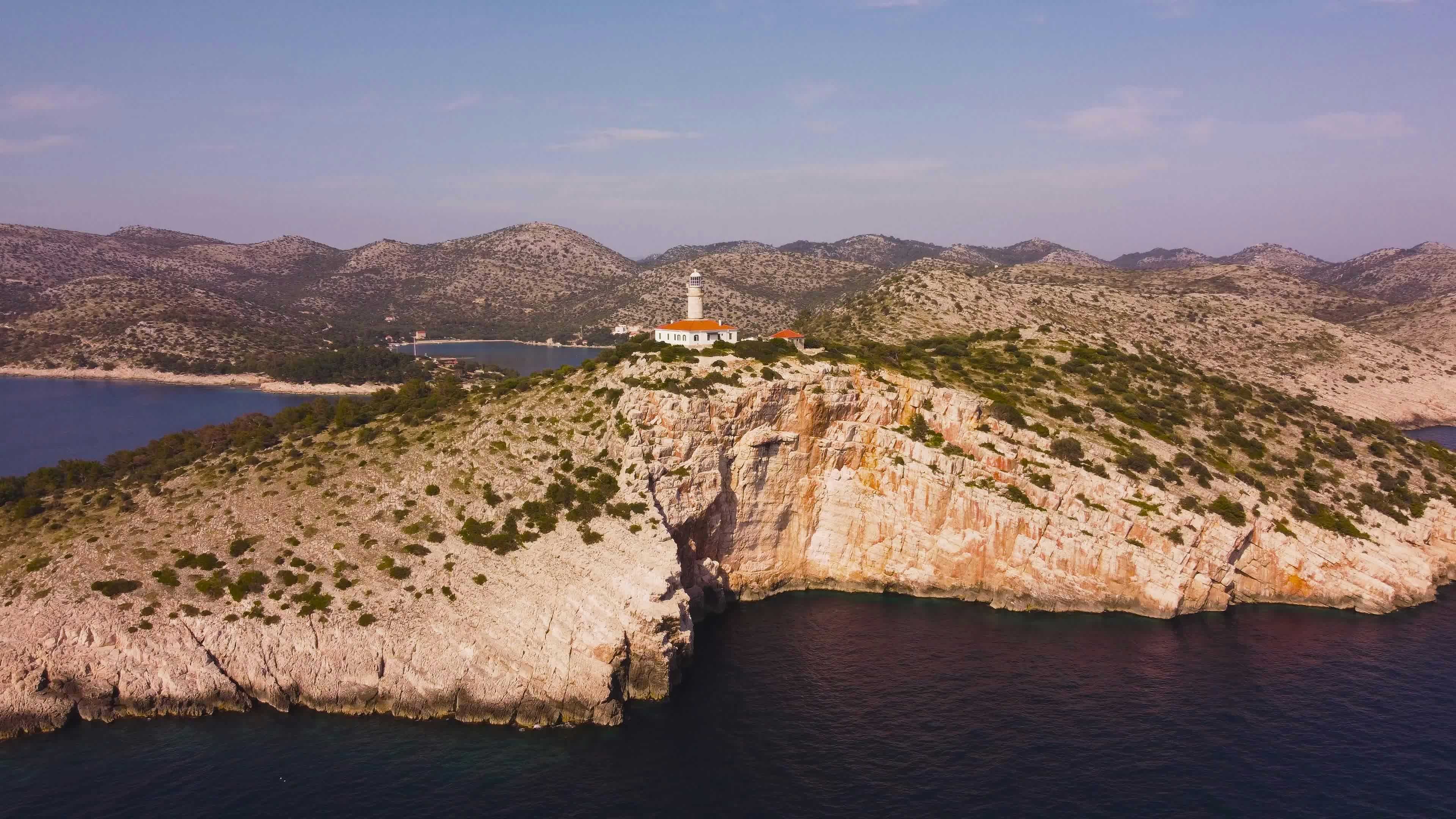 Stunning Aerial View of Adriatic Lighthouse Free Stock Video Footage ...