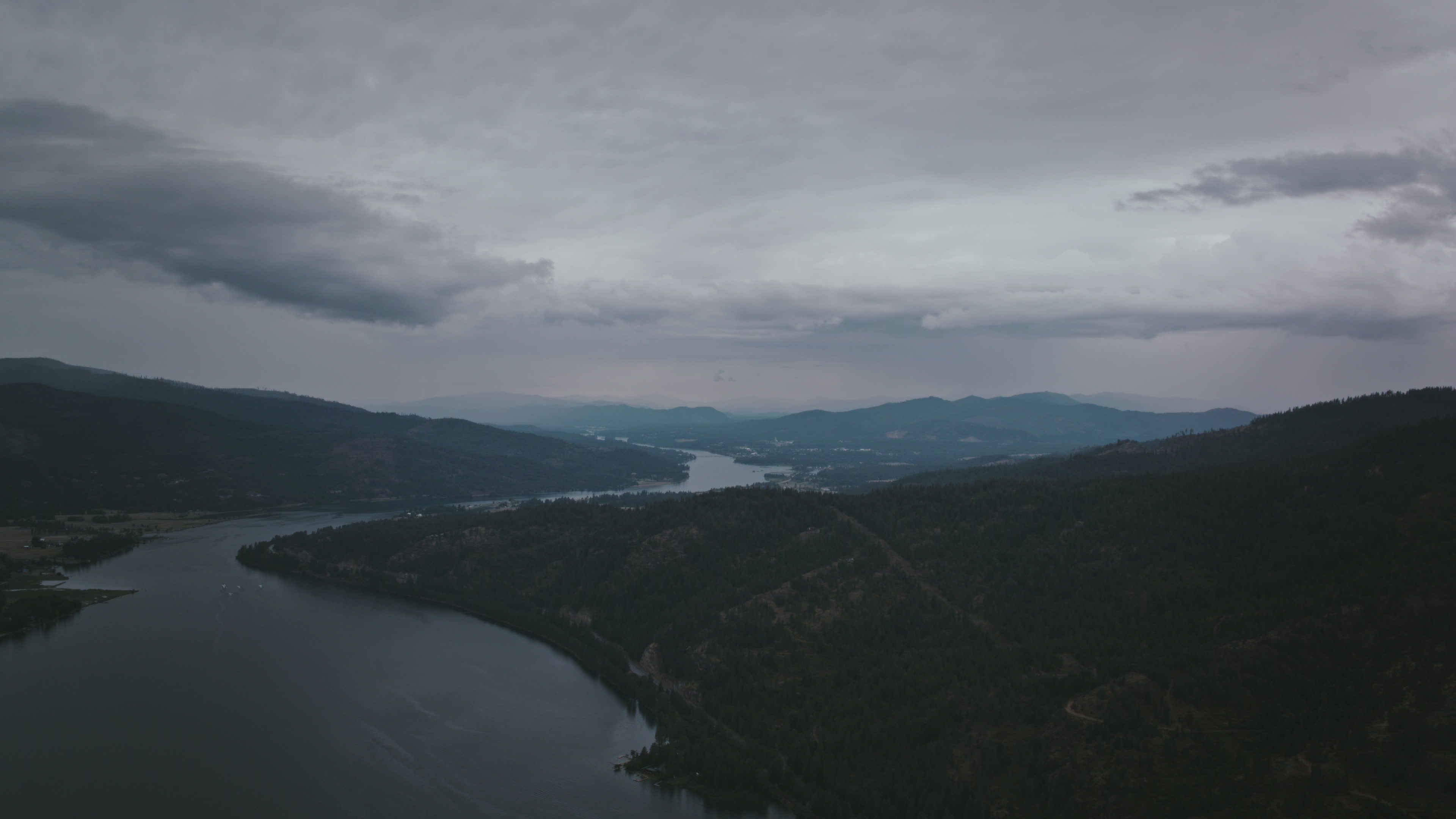 Scenic Aerial View of Priest River Valley Free Stock Video Footage ...