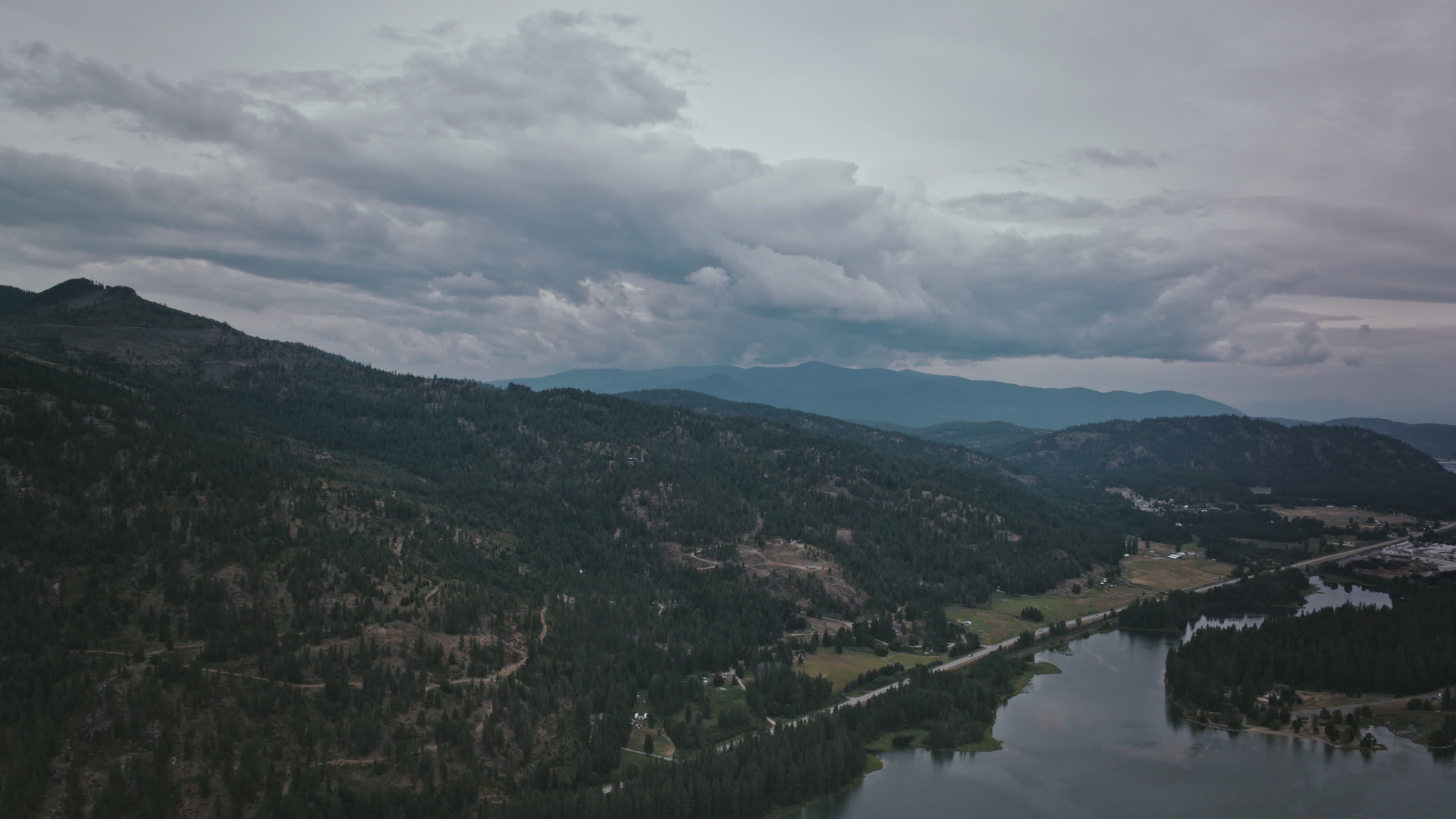 Aerial View of Priest River Idaho Landscape Free Stock Video Footage ...