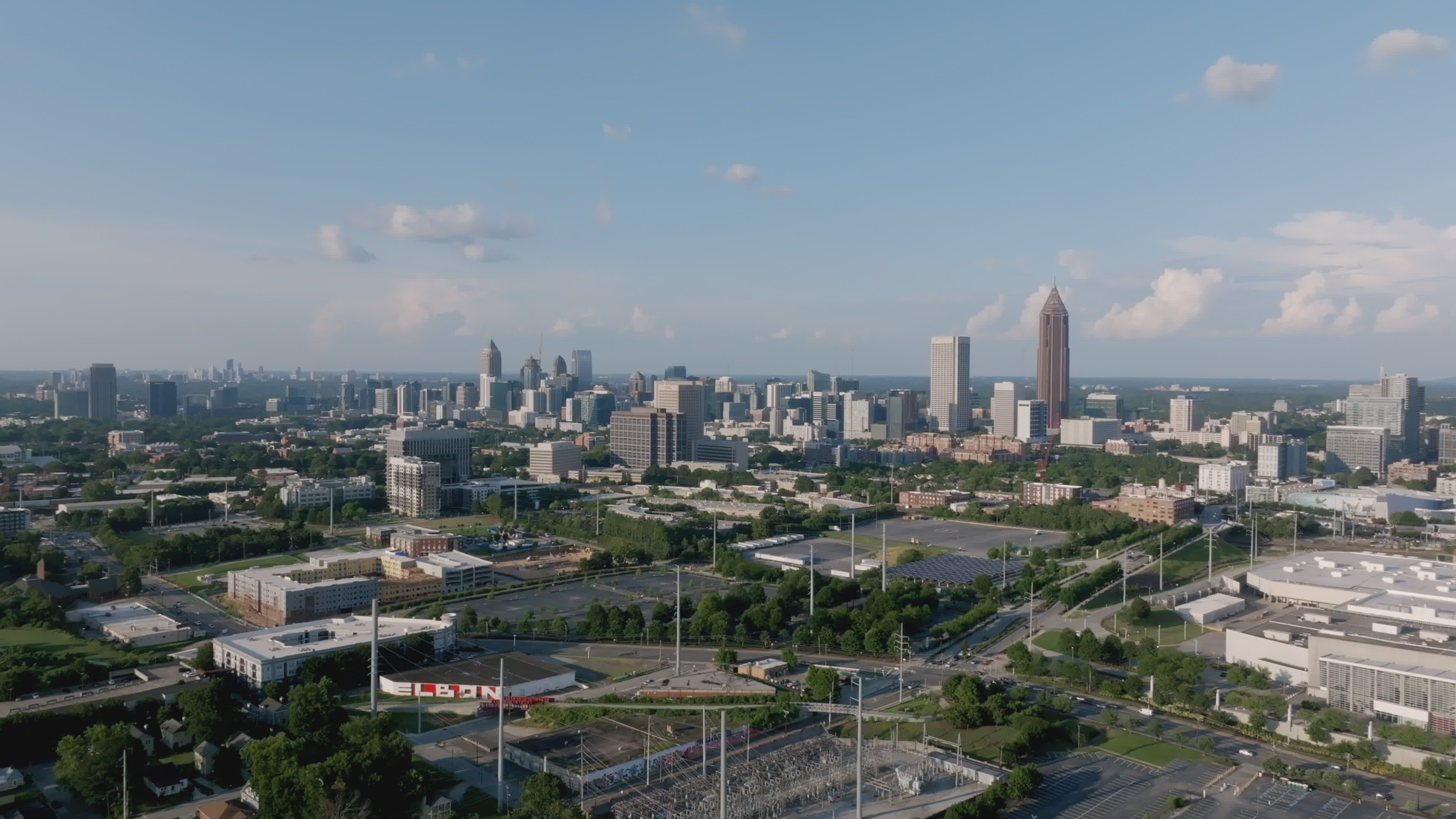 Aerial View of Downtown Atlanta Skyline Free Stock Video Footage ...