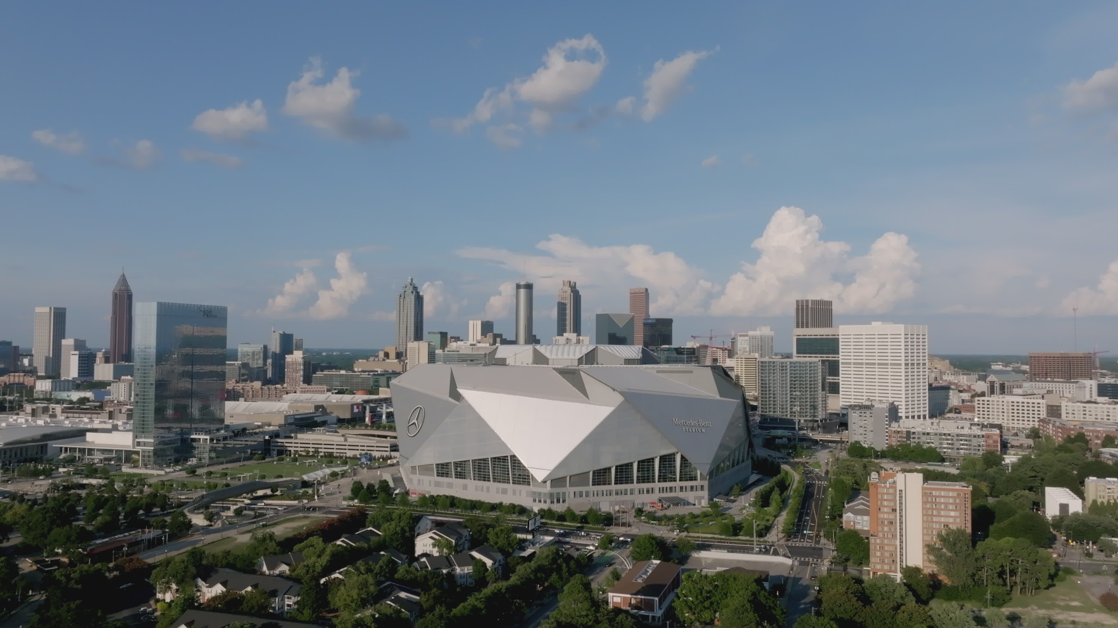 Drone View of Downtown Atlanta Skyline Free Stock Video Footage ...