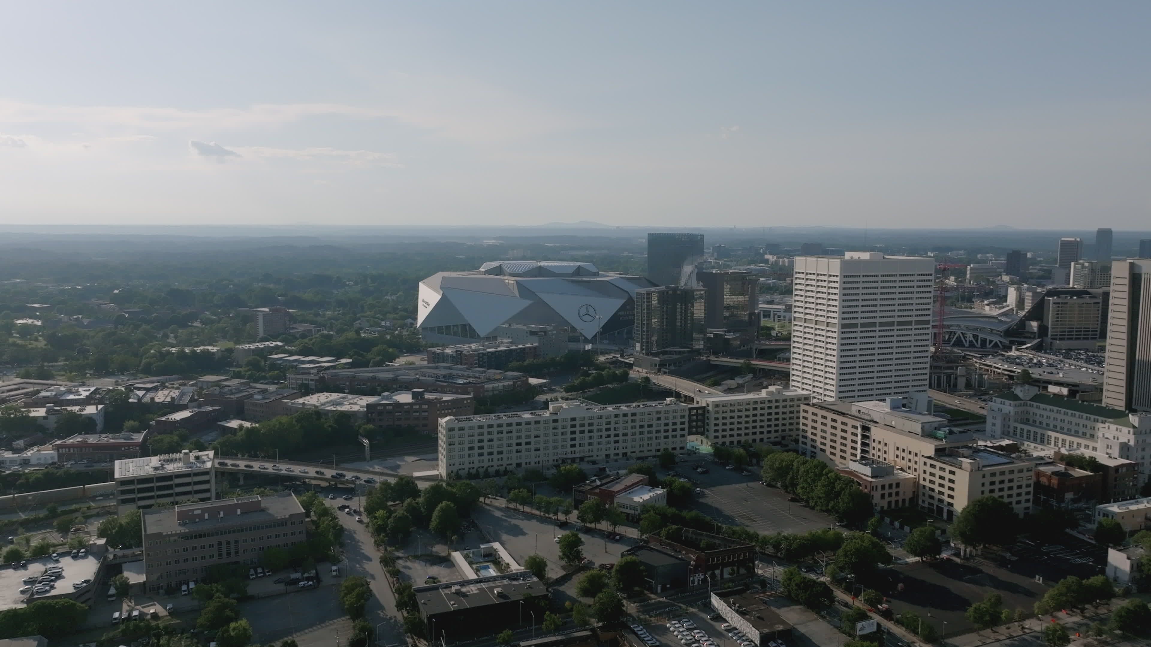 Stunning Aerial View of Downtown Atlanta Cityscape Free Stock Video ...