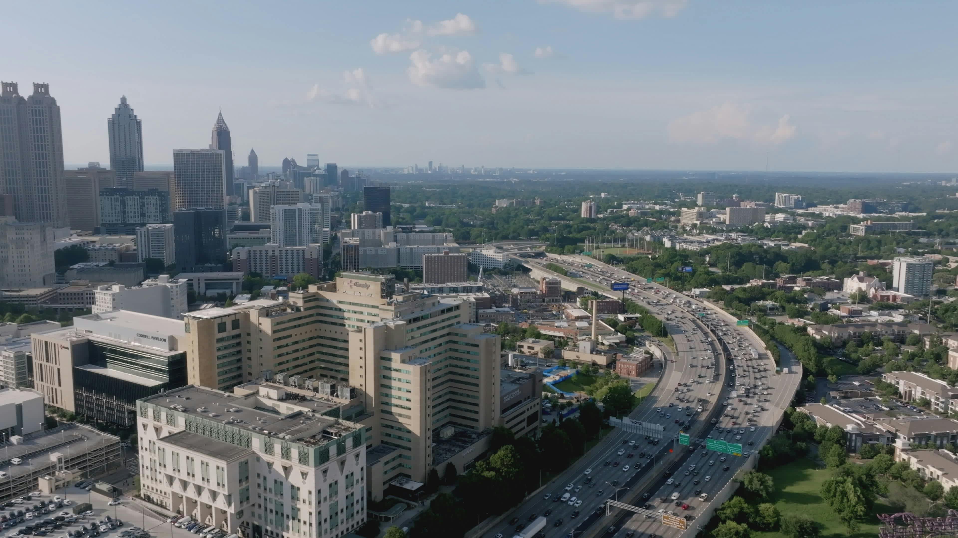 Aerial View of Downtown Atlanta Skyline Free Stock Video Footage ...