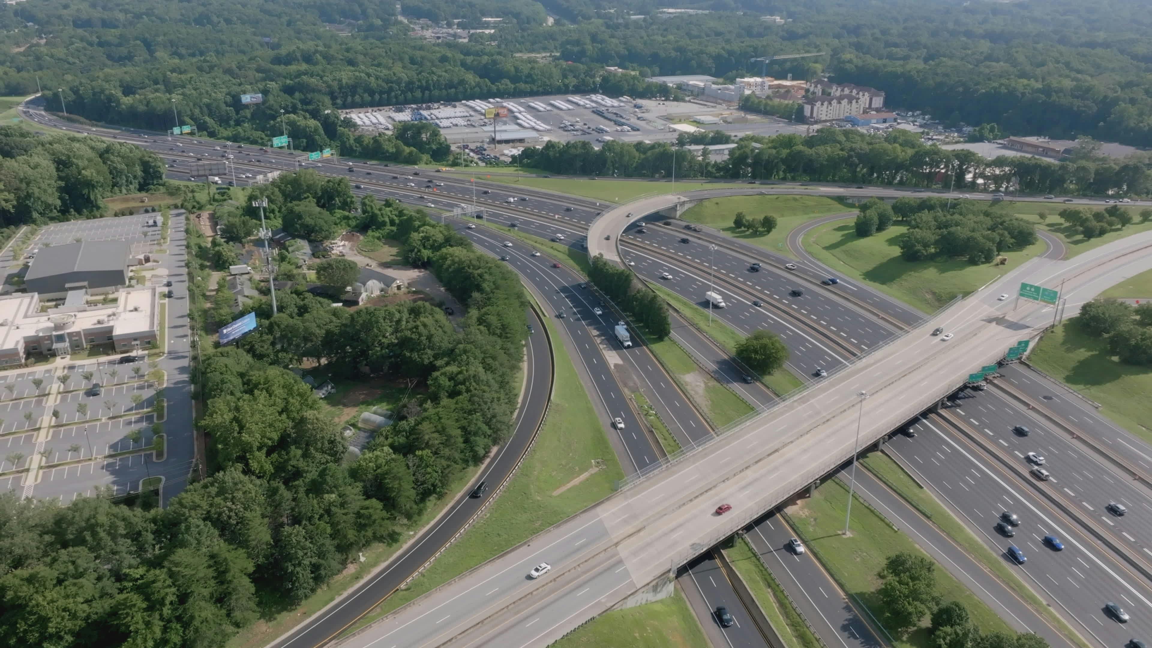 Aerial View of Downtown Atlanta Highways Free Stock Video Footage ...