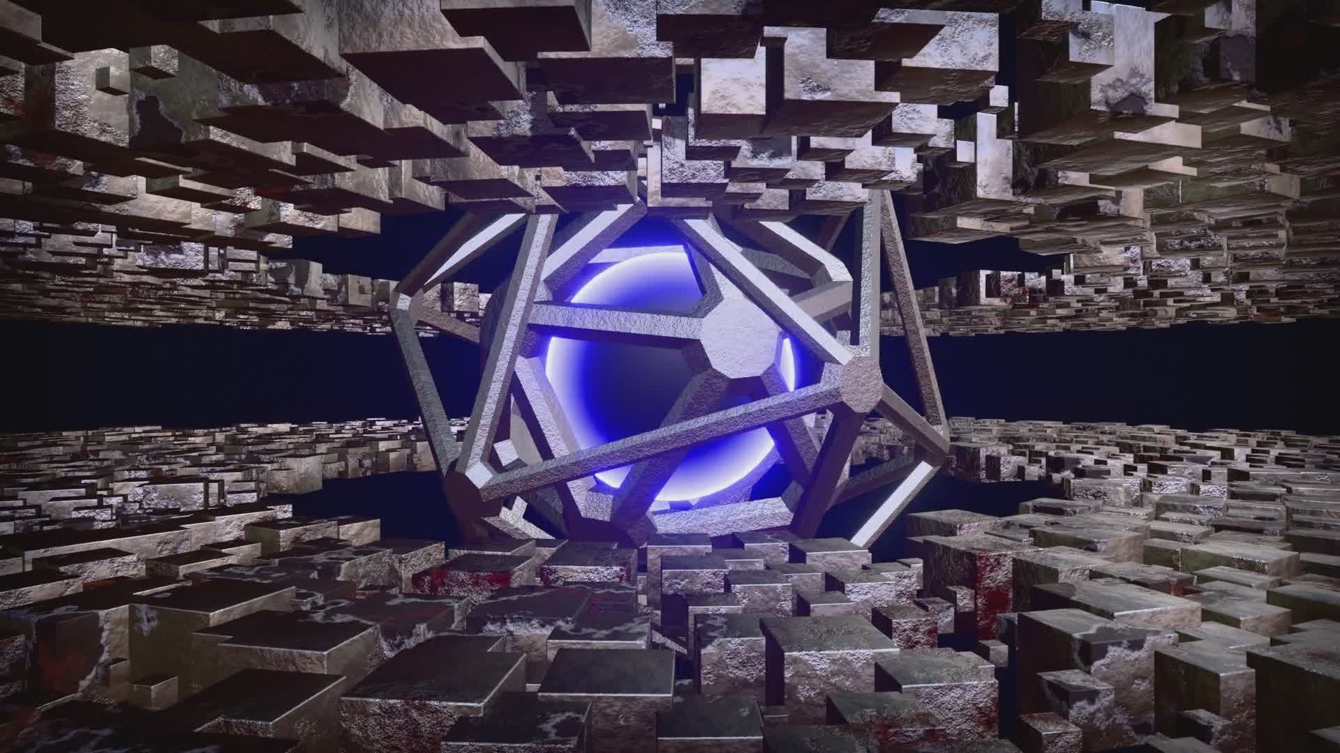 Futuristic Geometric Structure in Motion Free Stock Video Footage ...