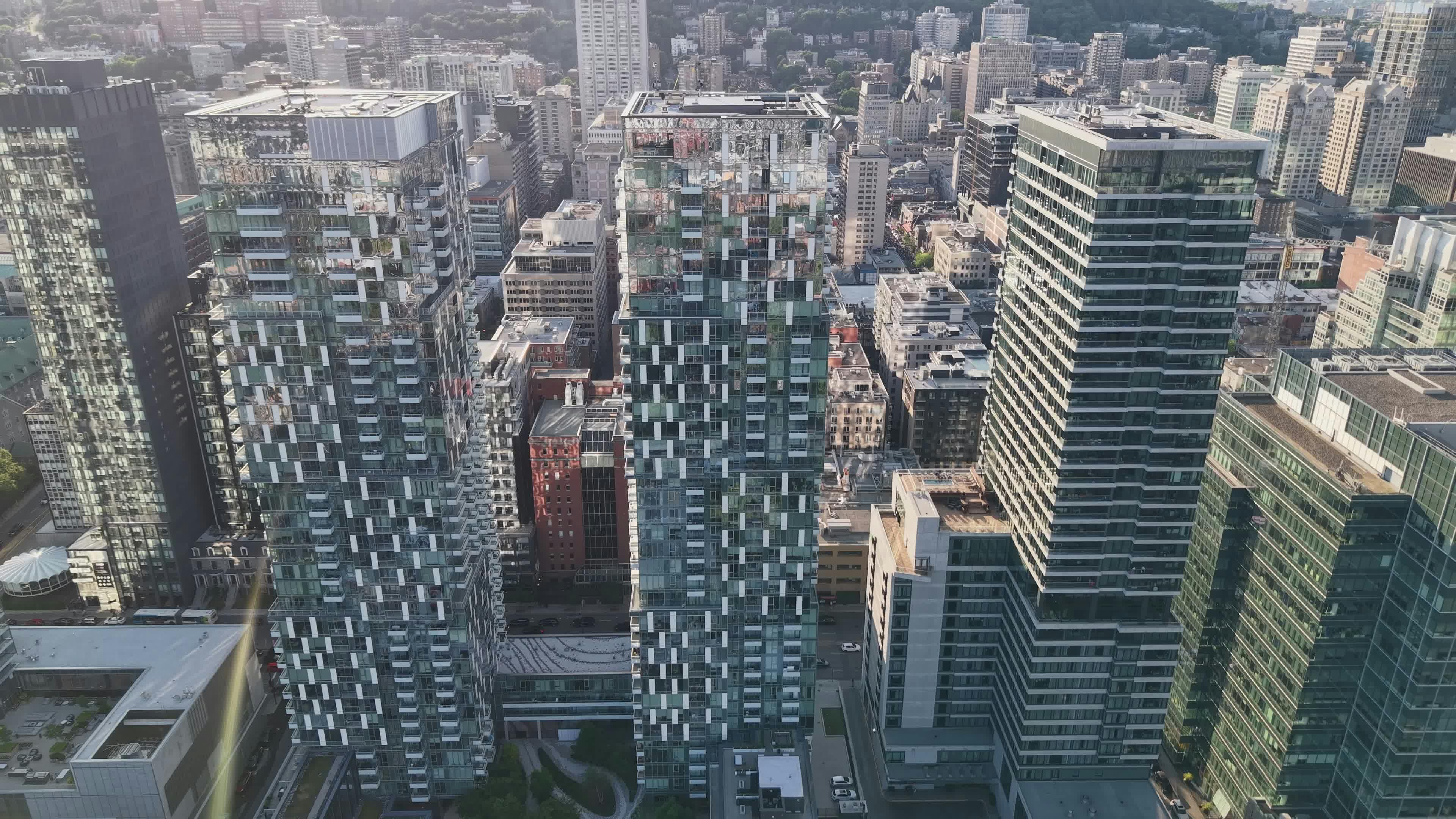 Aerial Drone View of Montreal Cityscape Free Stock Video Footage ...