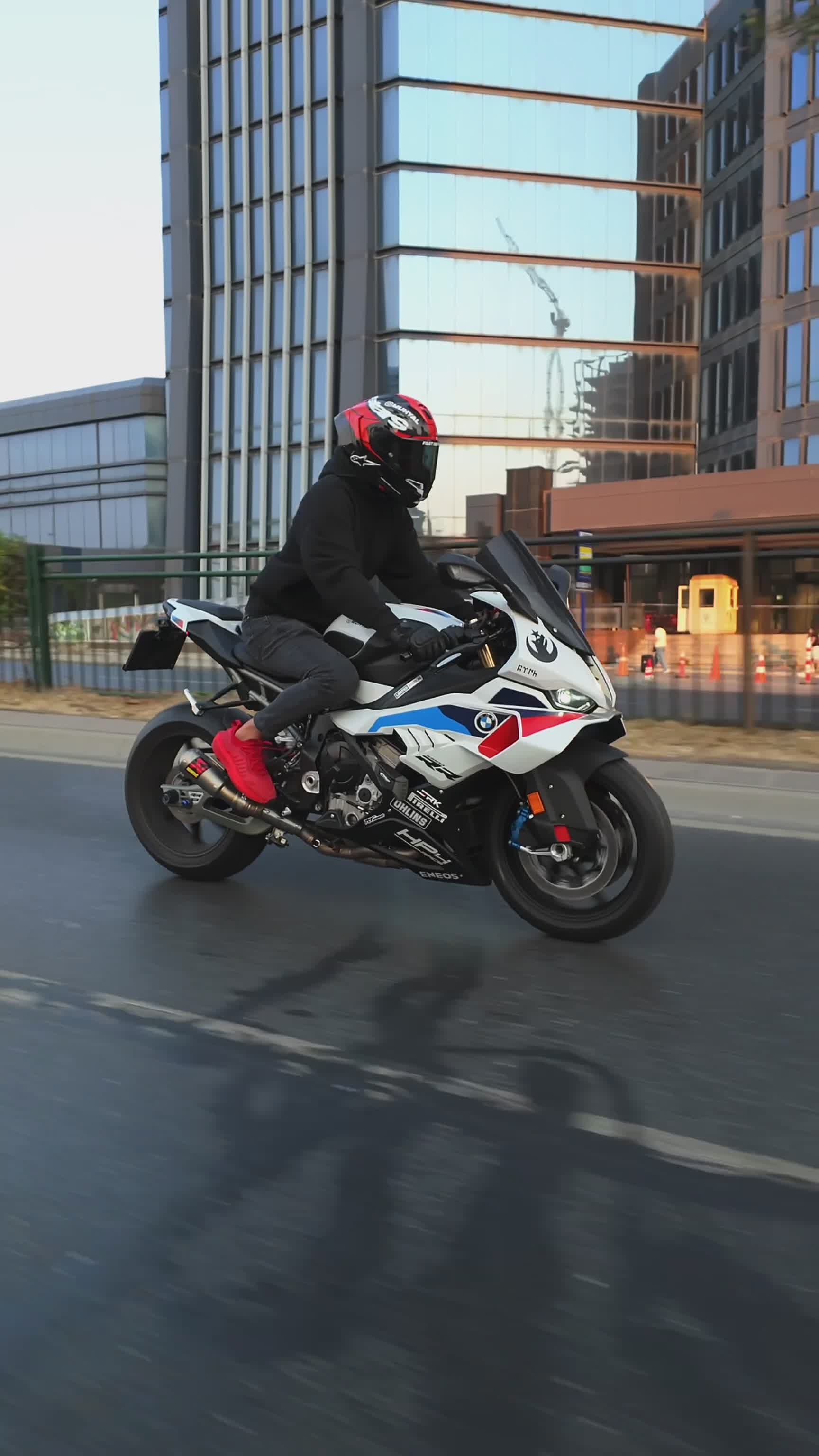 Motorcyclist Riding Sport Bike on Urban Street at Sunset Free Stock ...