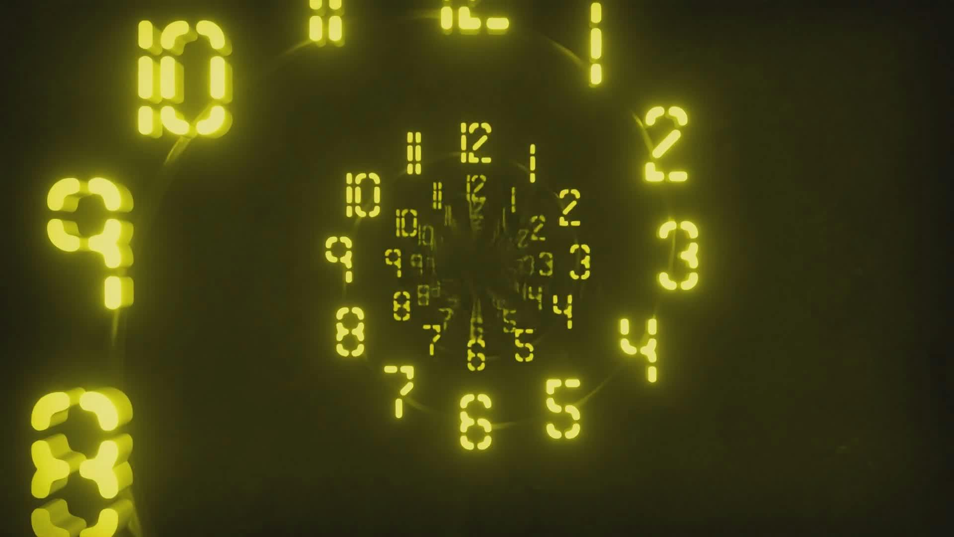 Digital Clock Spiral Animation Free Stock Video Footage, Royalty-Free ...