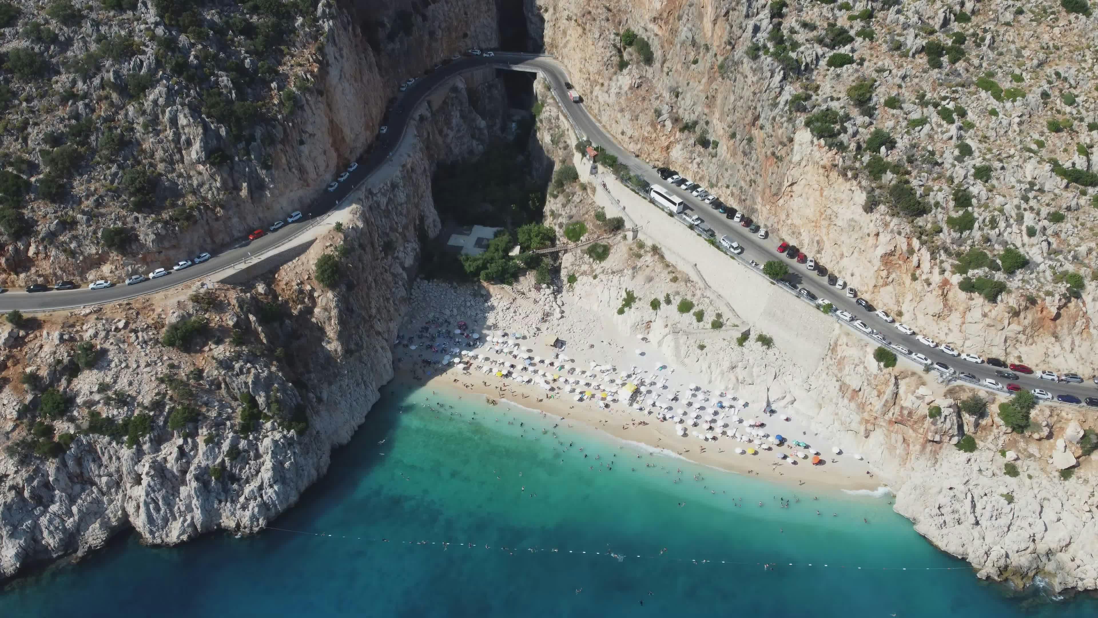 Stunning Aerial View of Kaputas Beach in Turkey Free Stock Video ...