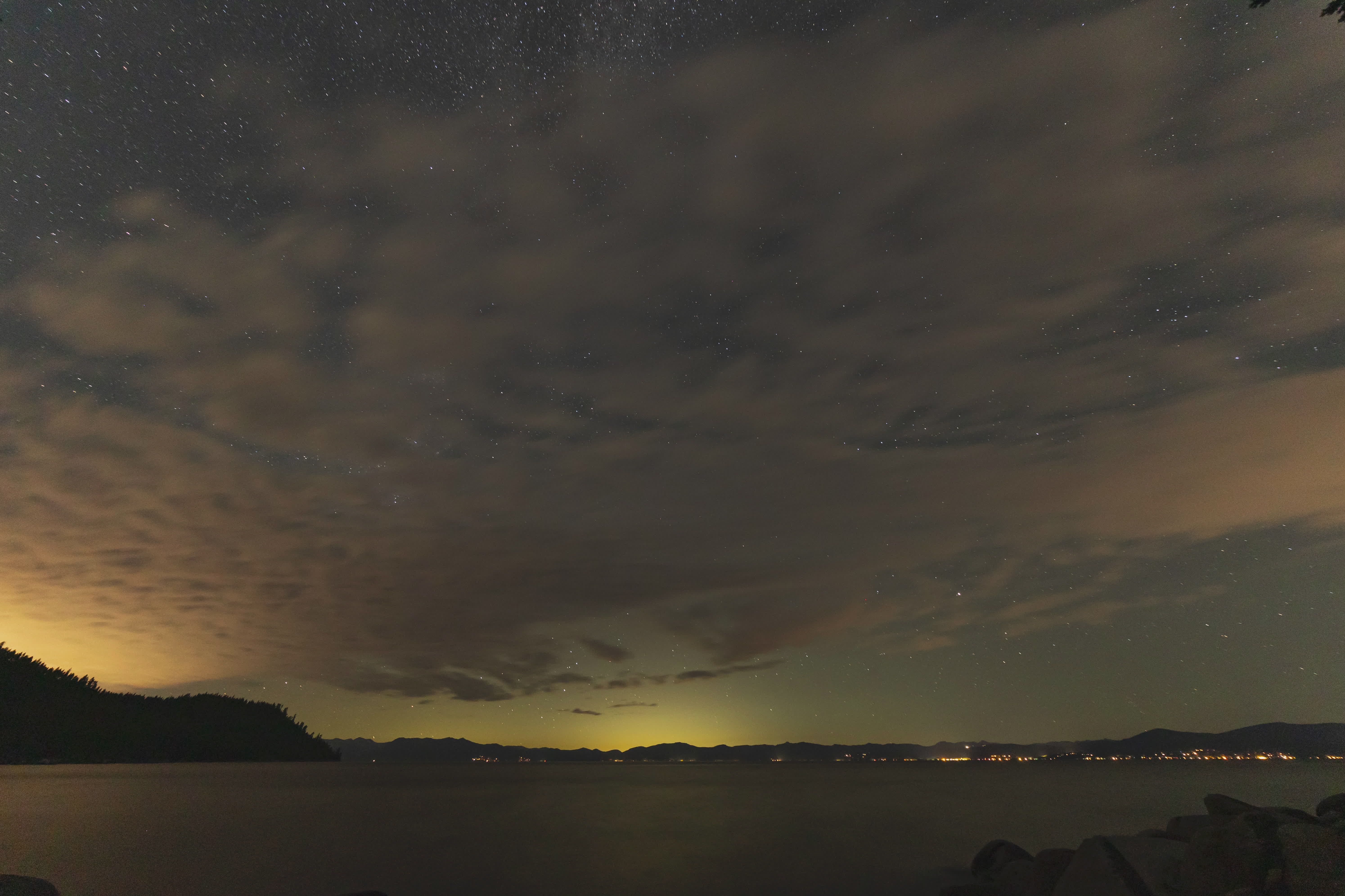 Stunning Night Sky over Calm Lake with Stars Free Stock Video Footage ...