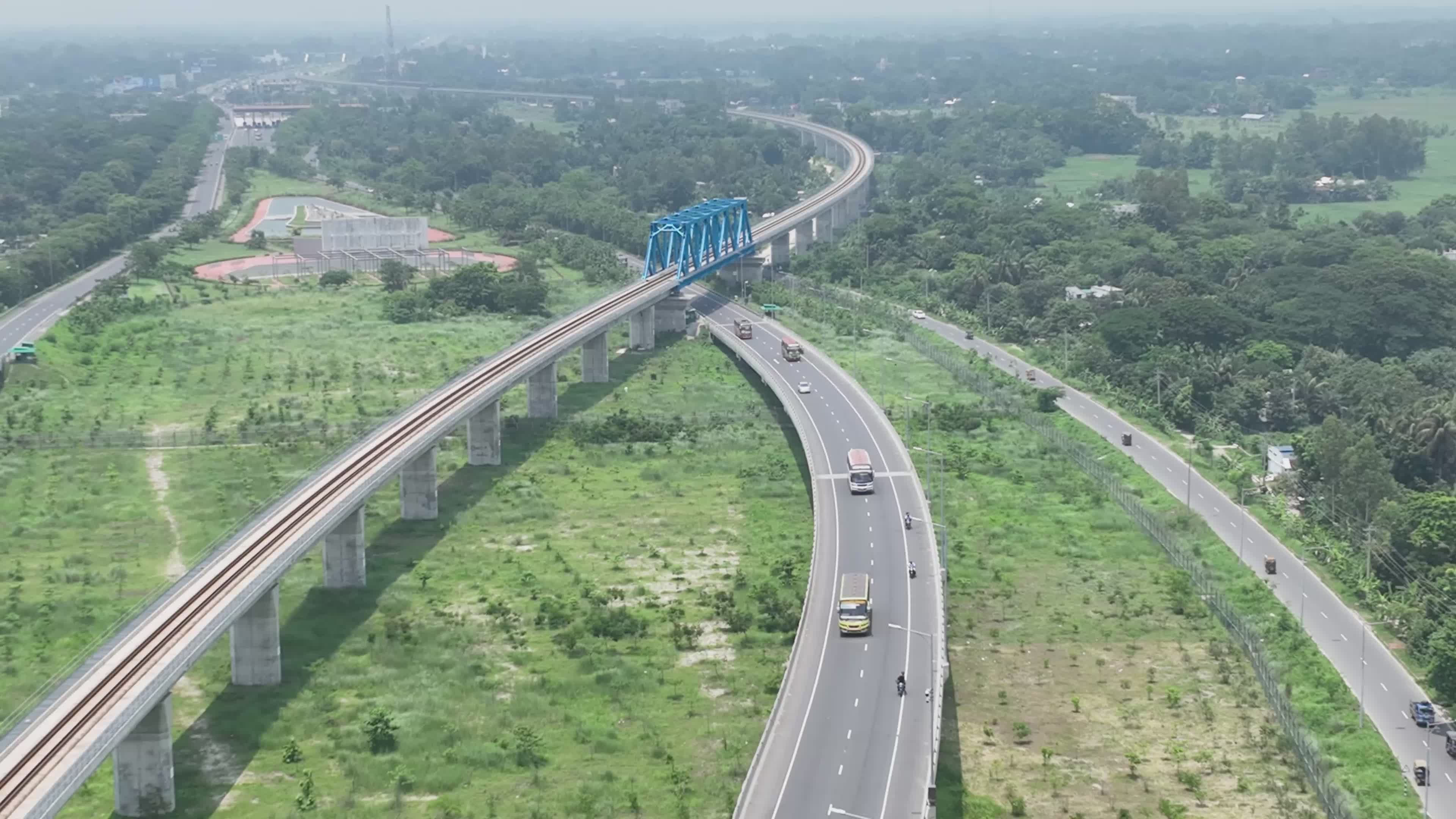 Aerial View of the Padma Bridge in Bangladesh Free Stock Video Footage ...