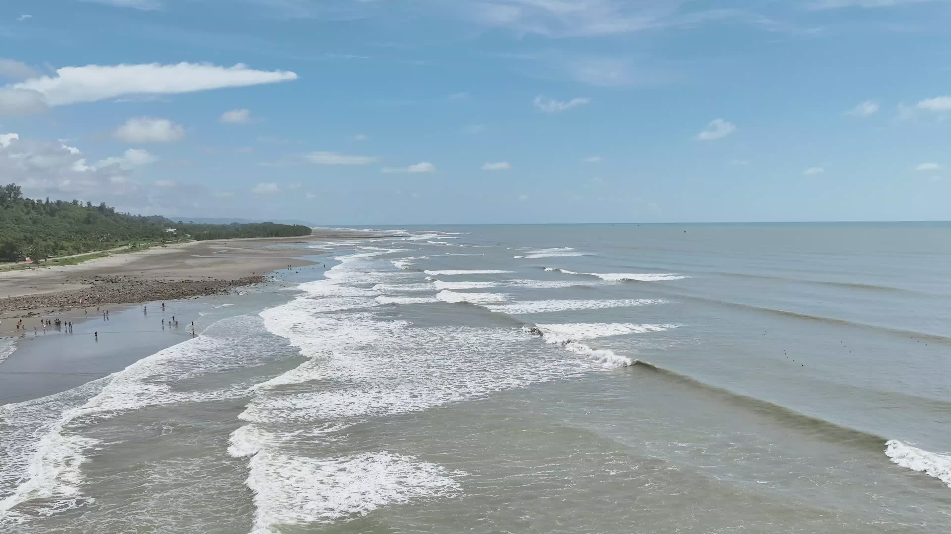 Beautiful Cox's Bazar Beach Aerial View Free Stock Video Footage ...