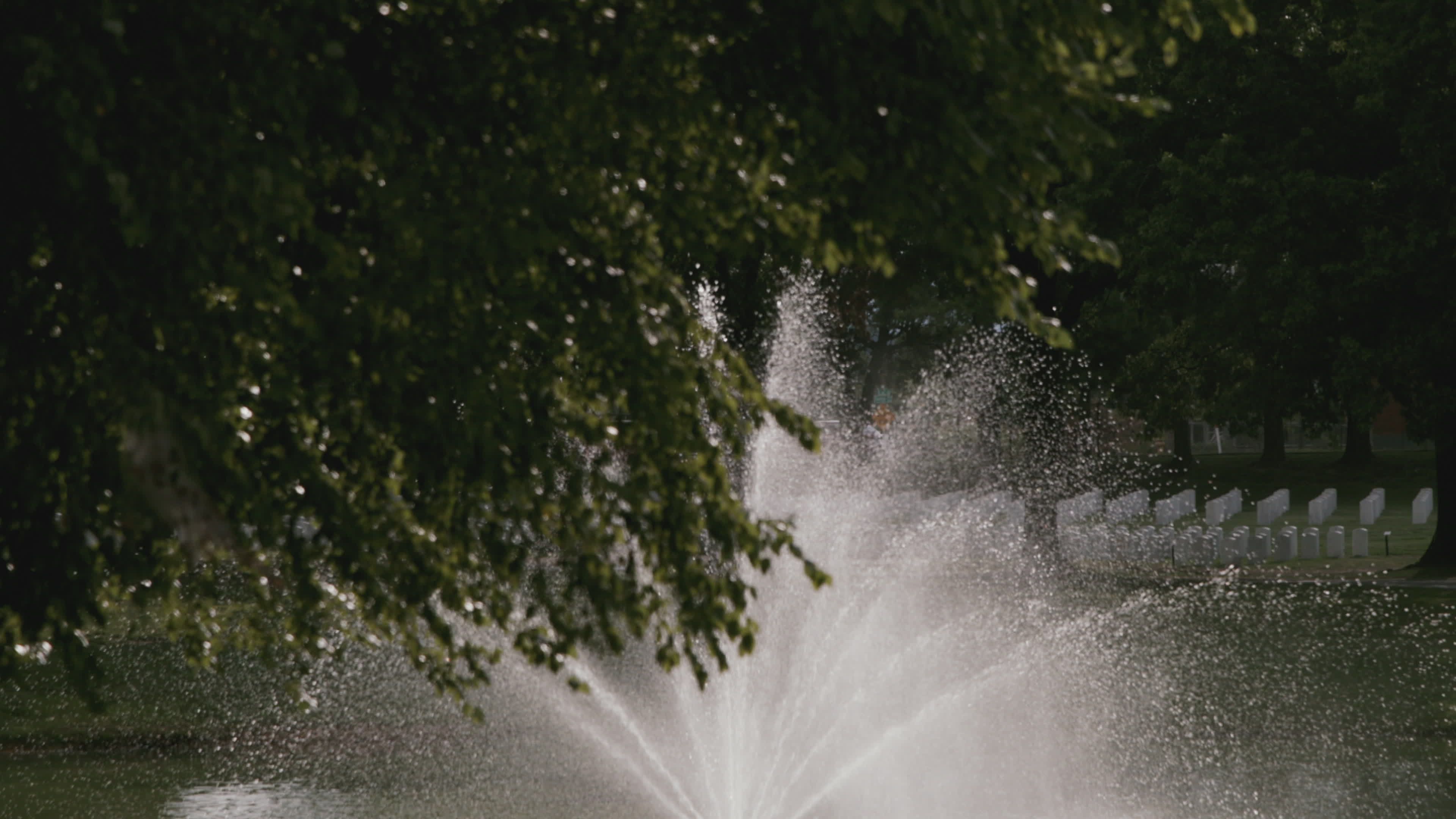 Peaceful Fountain in National Cemetery Park Free Stock Video Footage ...